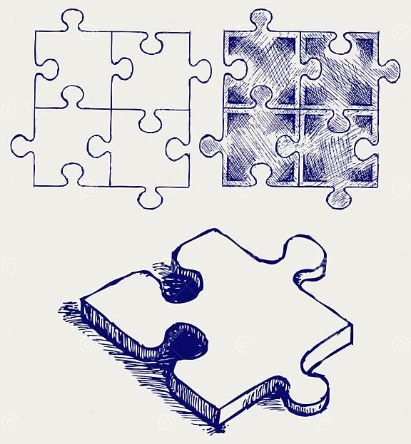 Puzzle sketch stock vector. Illustration of drawn, abstract - 26975261