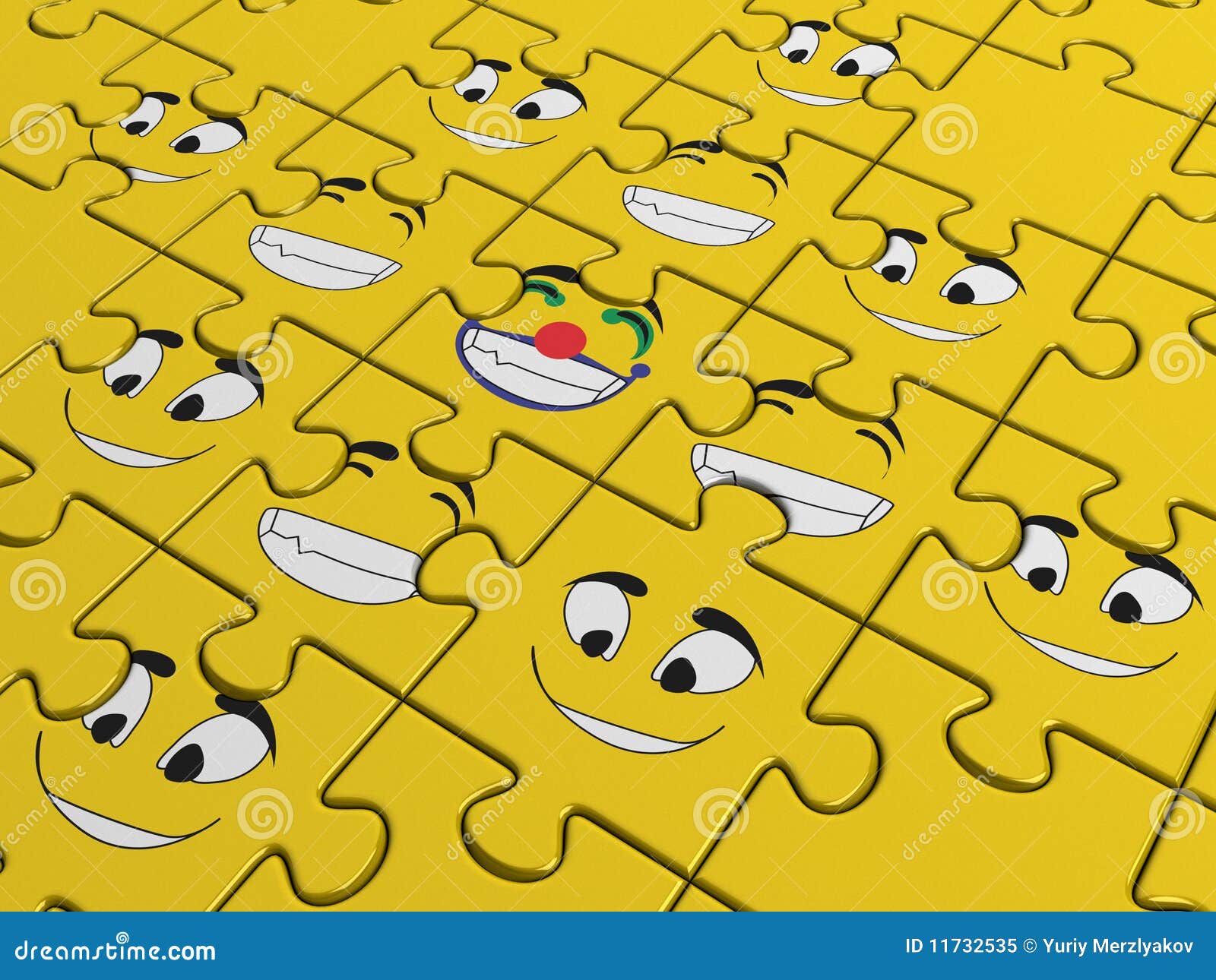 Puzzle with smile stock illustration. Illustration of happiness - 11732535