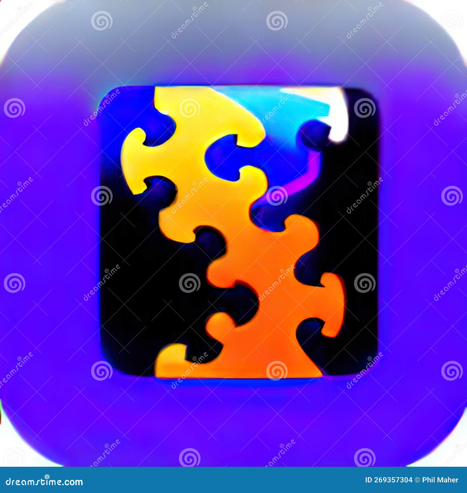 Puzzle Software App Style Icon. Generative AI. Stock Illustration ...