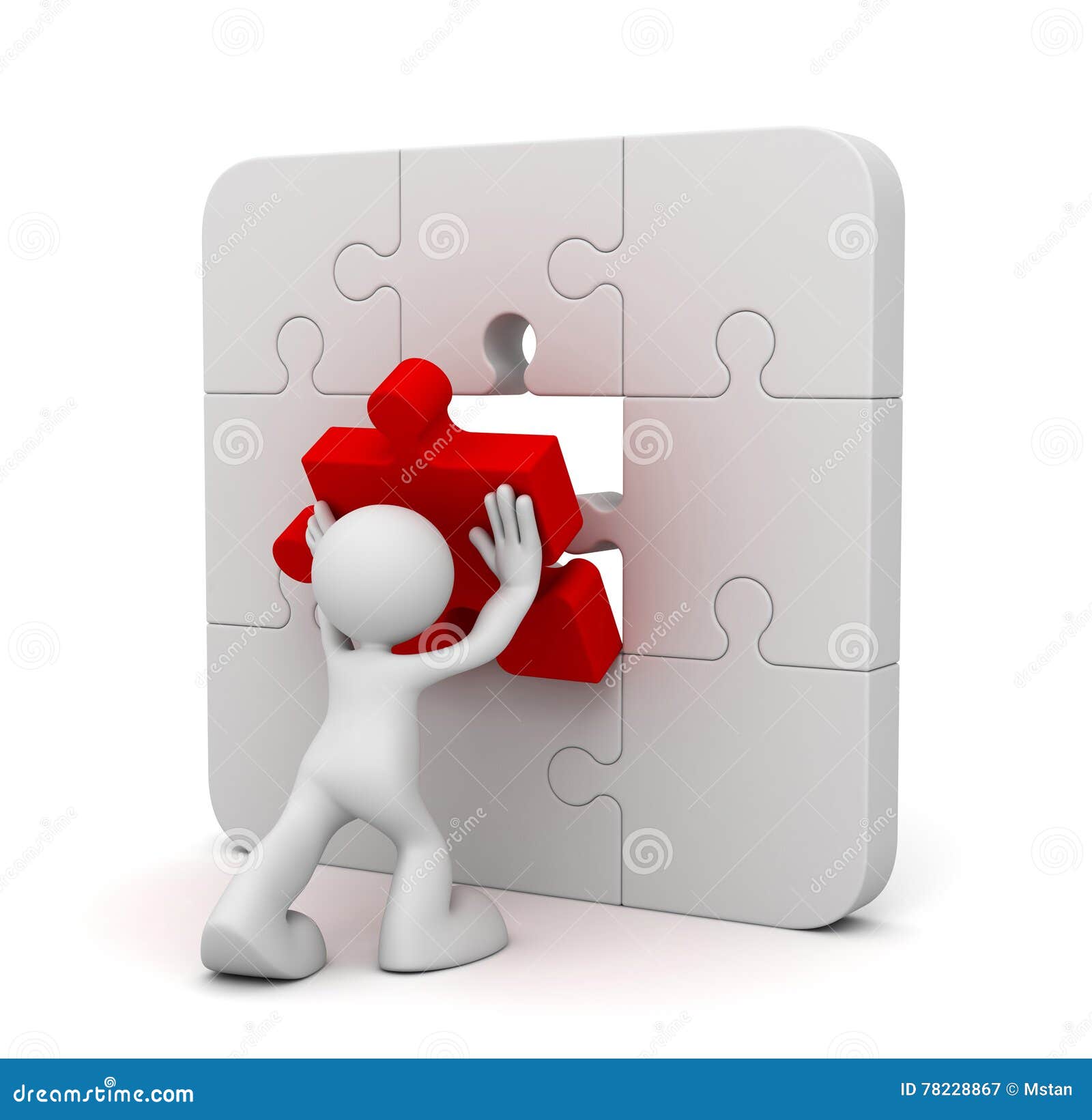 Puzzle Solution 3d Illustration Stock Illustration - Illustration of ...