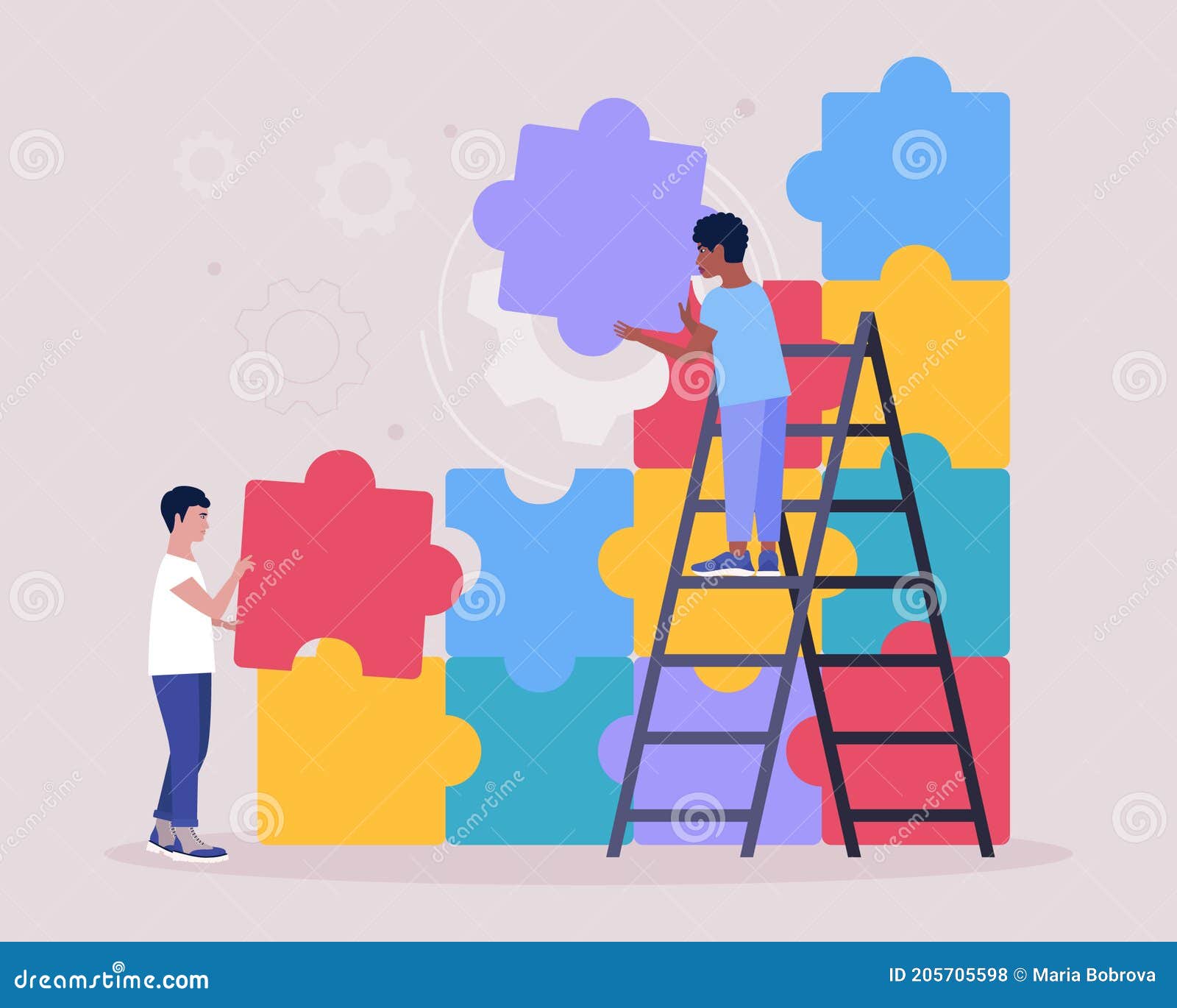 Puzzle solution stock vector. Illustration of concept - 205705598