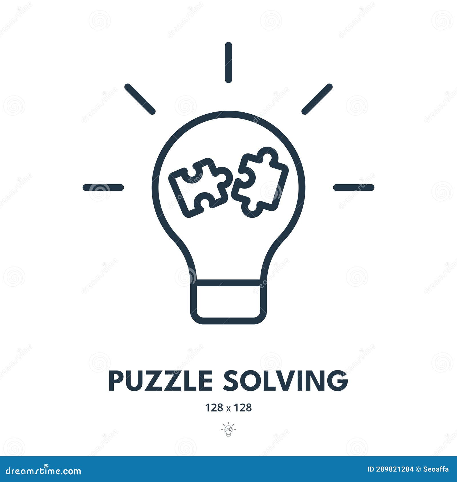 Puzzle Solving Icon. Jigsaw, Game, Solution. Editable Stroke. Vector ...