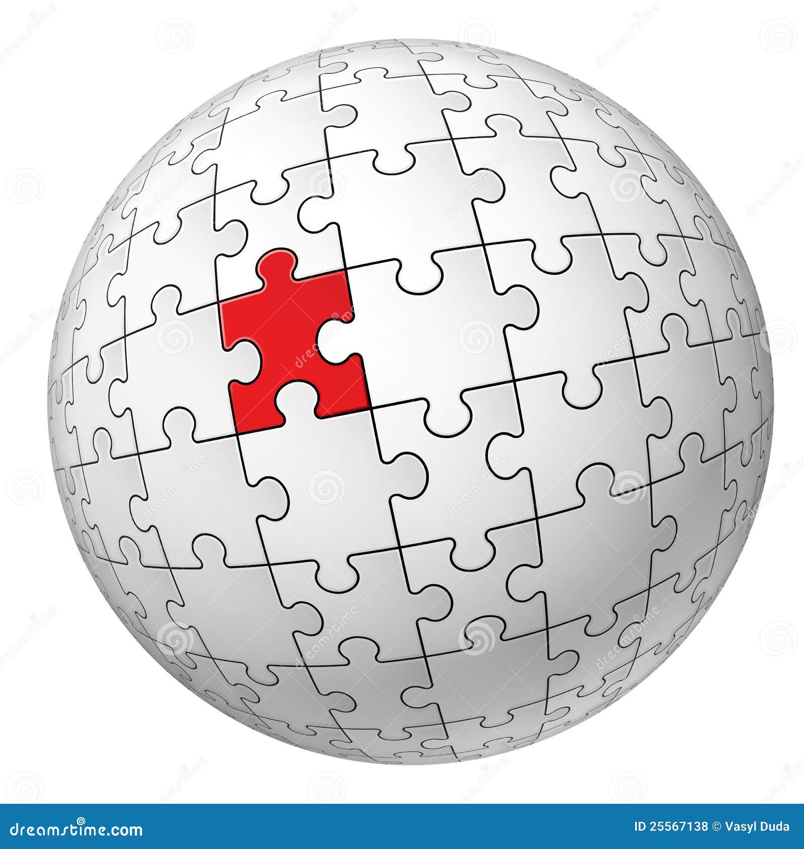 Puzzle sphere stock vector. Illustration of connection - 25567138