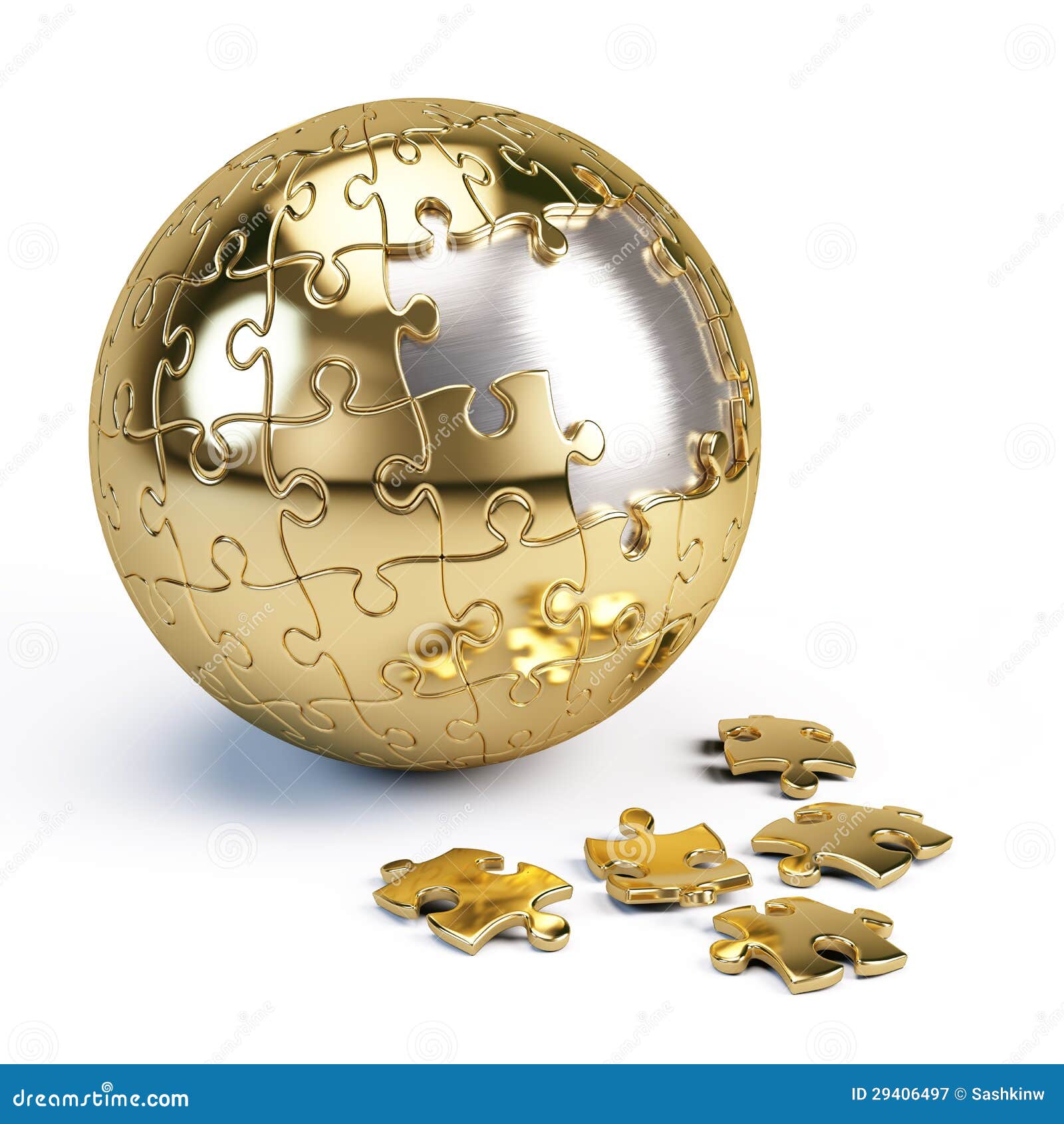 Puzzle sphere stock illustration. Illustration of solution - 29406497