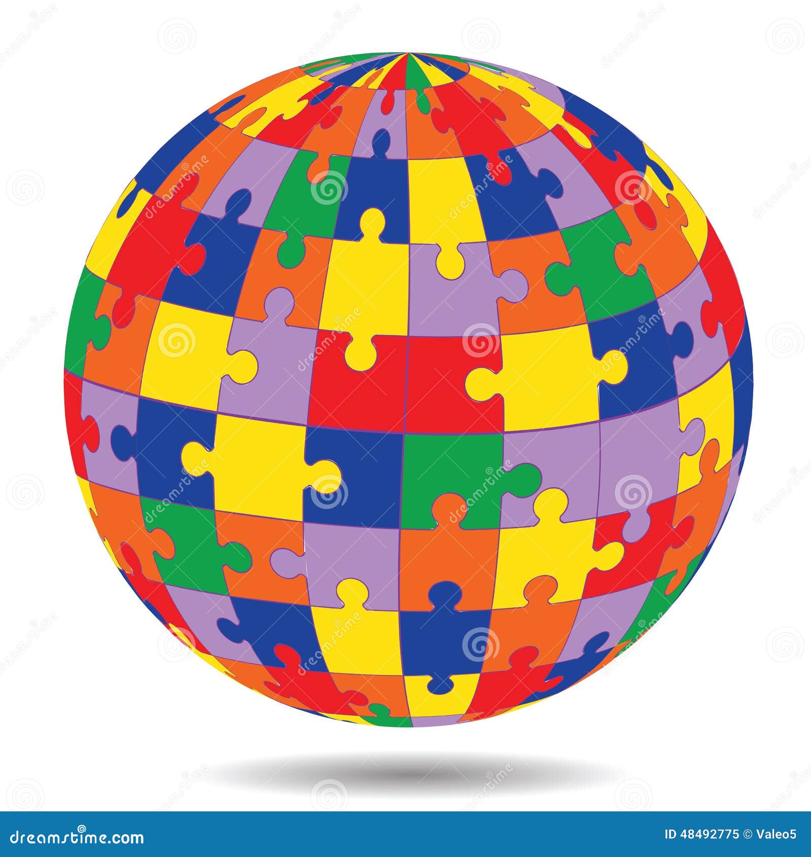 Puzzle sphere stock vector. Illustration of pattern, object - 48492775
