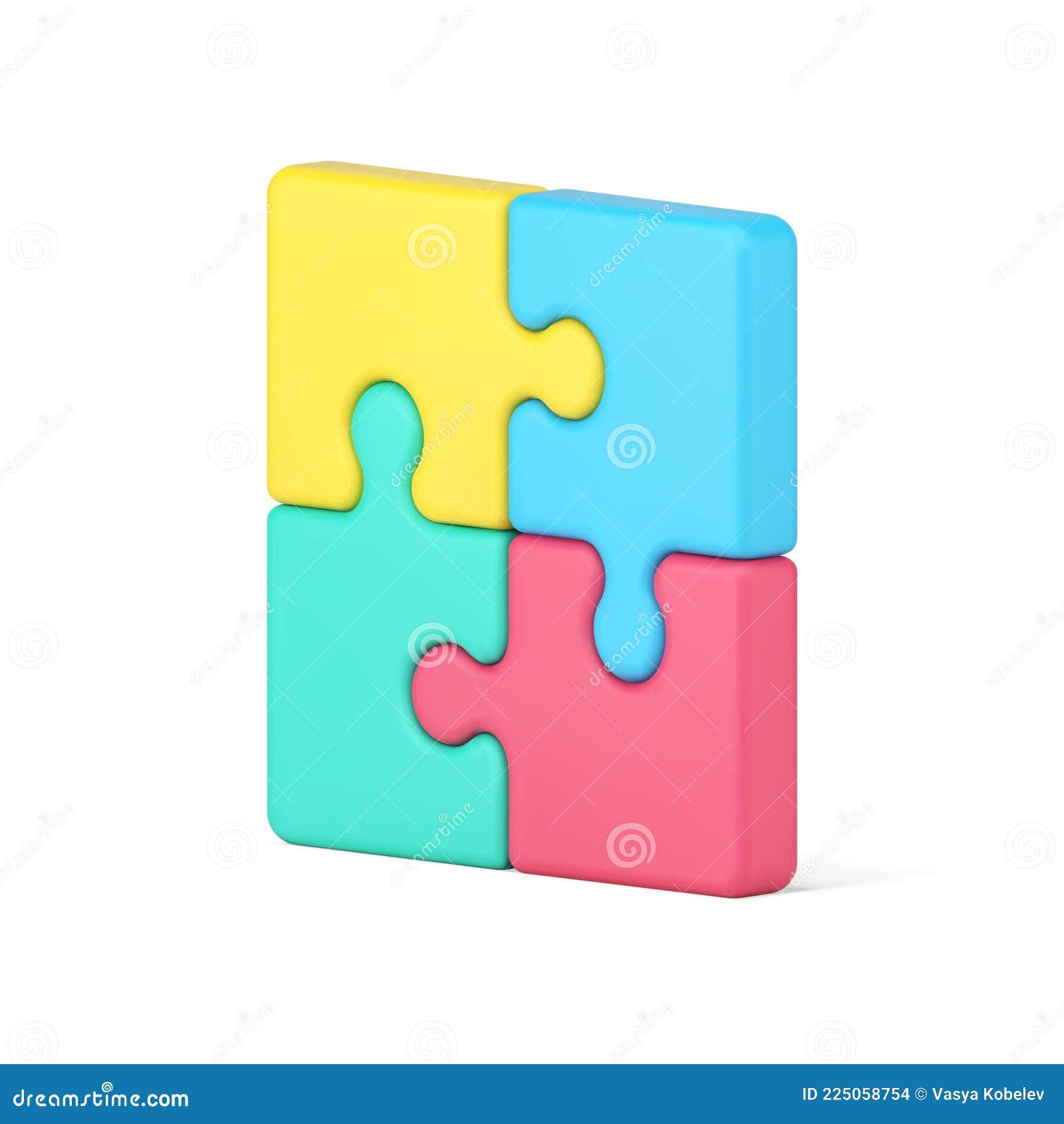 Puzzle Square 3d Icon. Colored Diagram with Creative Solution Stock ...