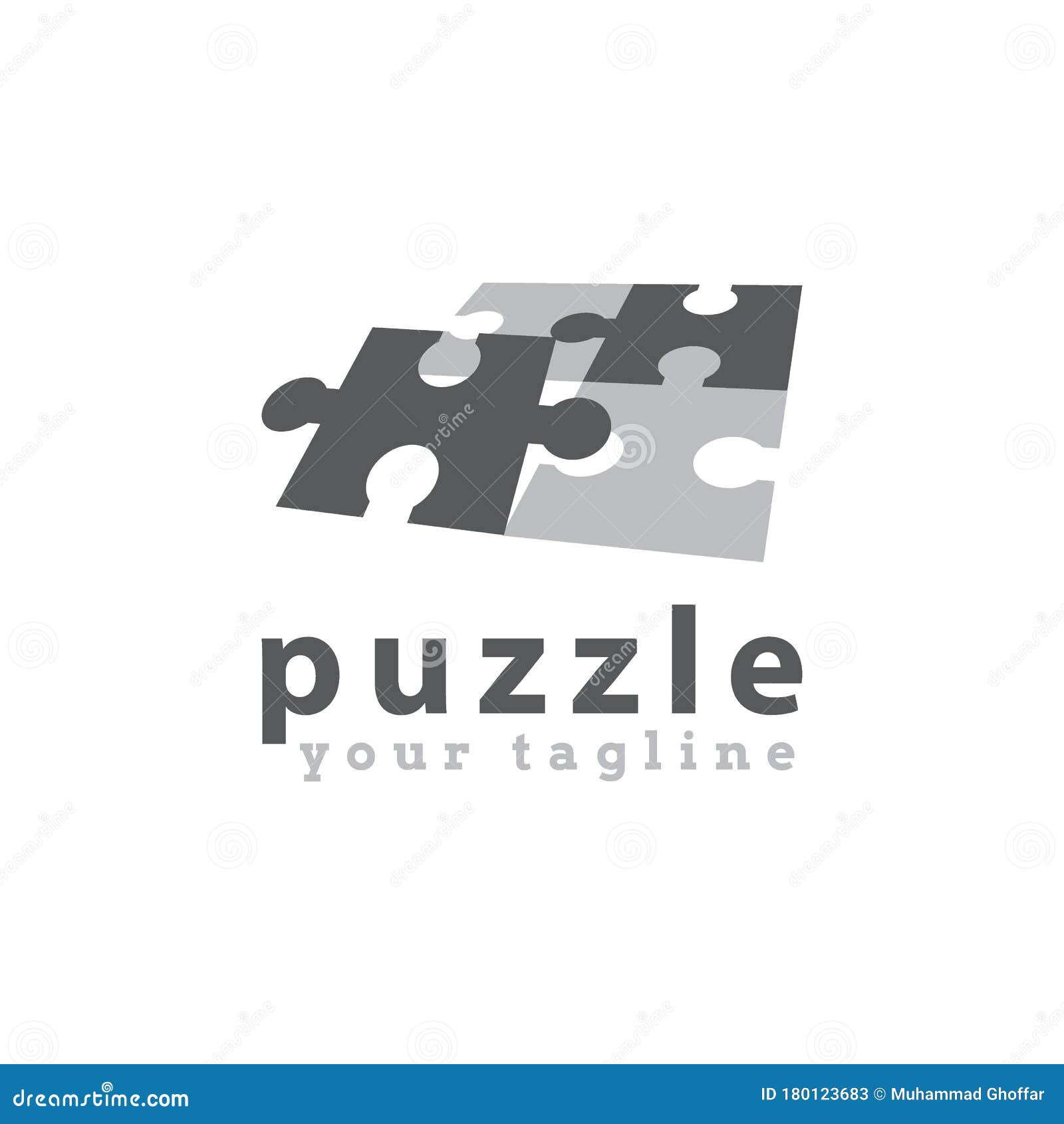 Puzzle Square Vector Logo Design. Funny Rebus Entertainment Stock ...