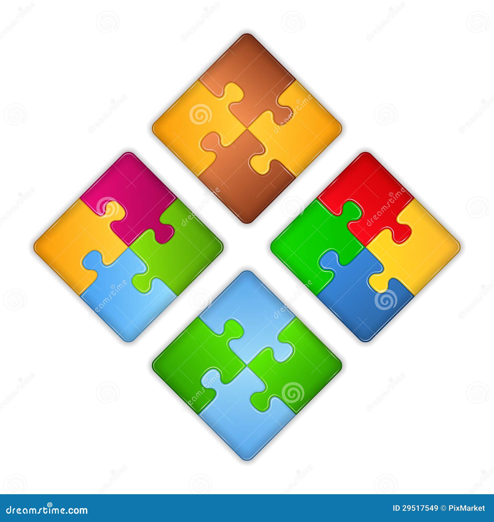 Puzzle Squares Set stock vector. Illustration of emblem - 29517549