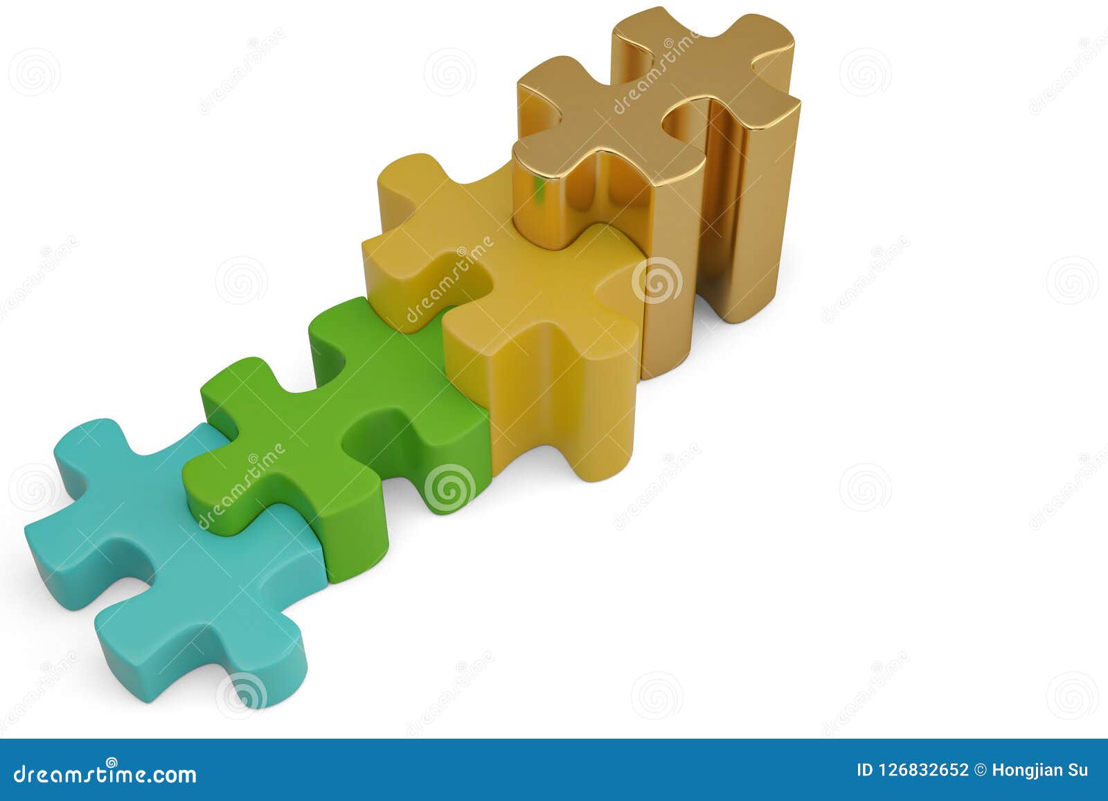 Puzzle Stairs on White Background.3D Illustration. Stock Illustration ...
