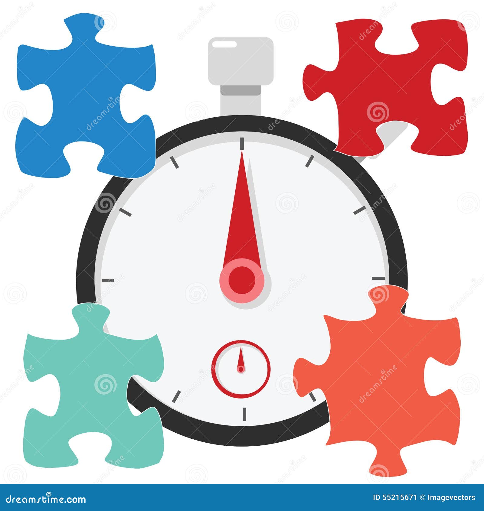Puzzle stopwatch timer stock vector. Illustration of competition - 55215671