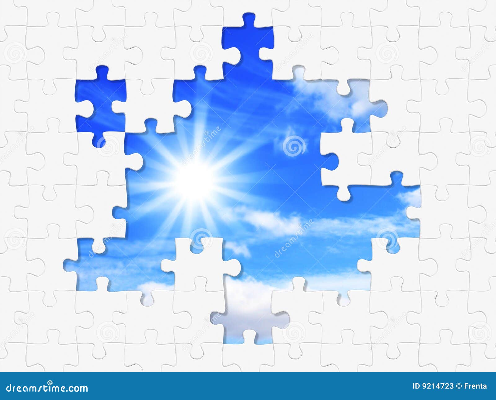 Puzzle and sun stock illustration. Illustration of heaven - 9214723