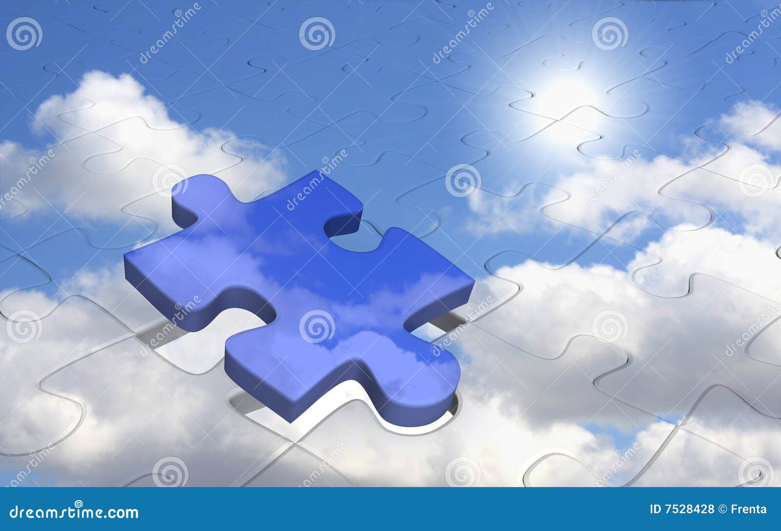 Puzzle - Sun in the Blue Sky Stock Photo - Image of light, cooperation ...