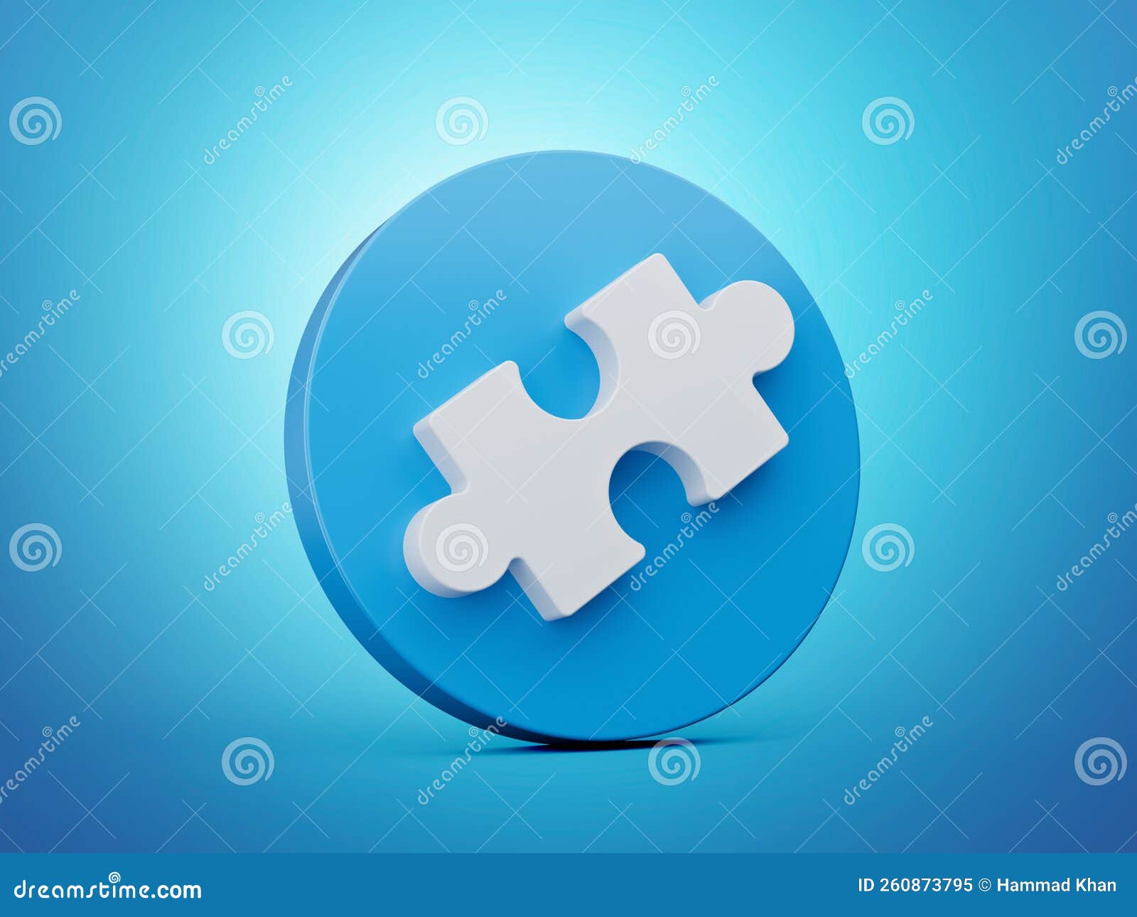 Puzzle Symbol on Blue Icon 3d Illustration Stock Illustration ...