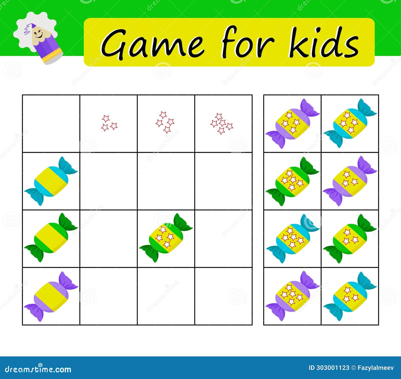 Puzzle Task, Game for Preschool Kids. Developing Numeracy Skills Stock ...