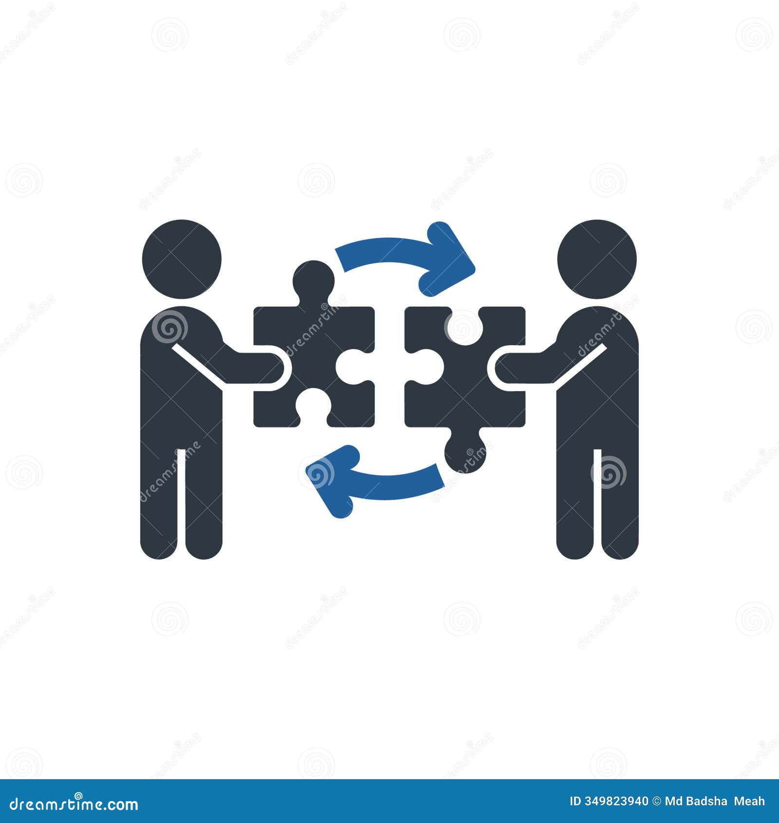 Puzzle Teamwork Collaboration Icon Stock Vector - Illustration of ...