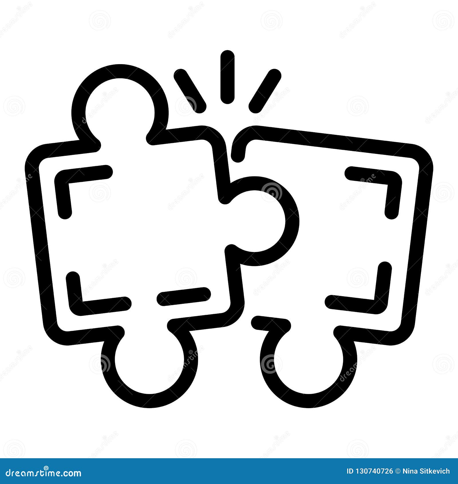 Puzzle Teamwork Icon, Outline Style Stock Vector - Illustration of ...