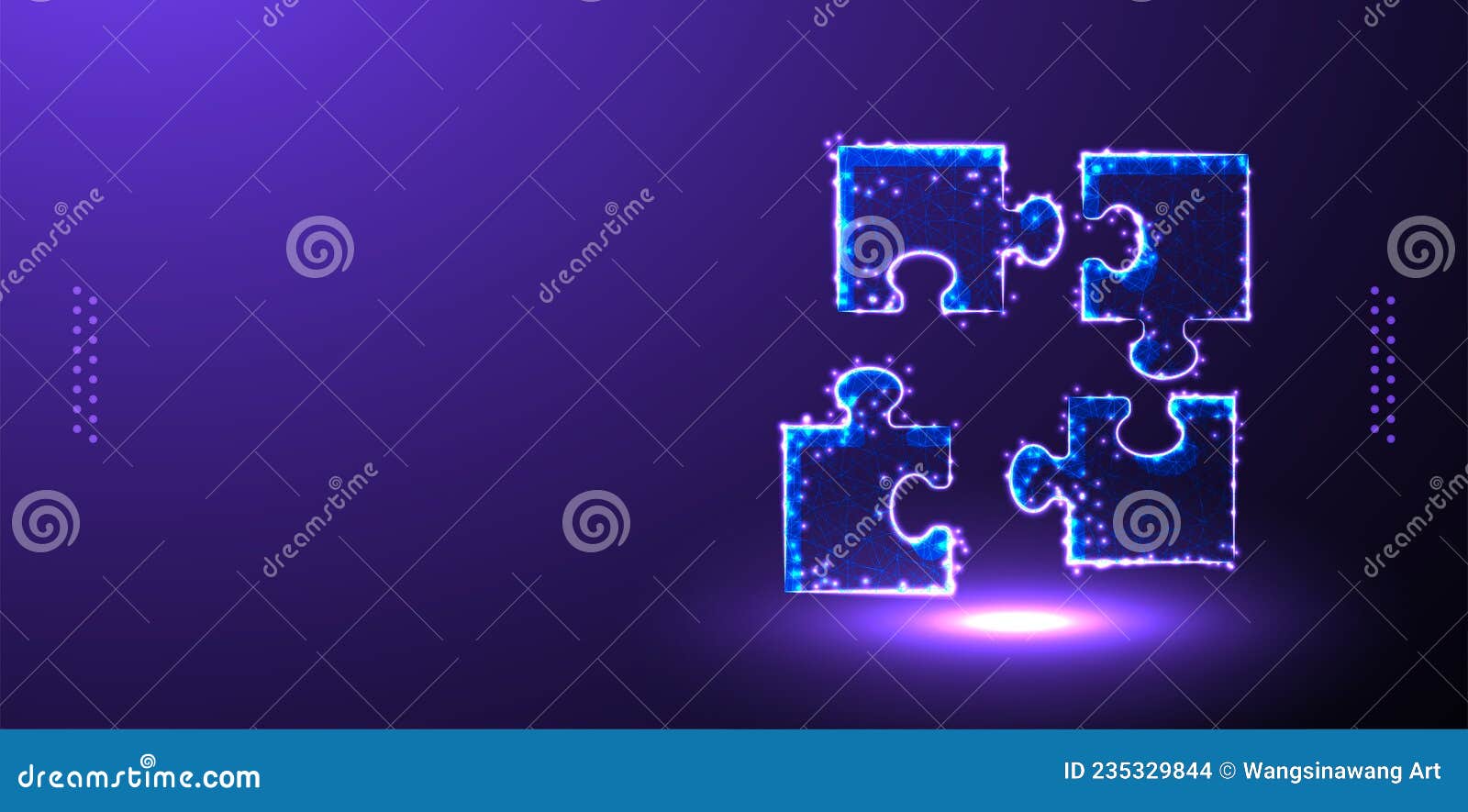 Puzzle, Teamwork Low Poly Wireframe, Polygonal Design Vector ...