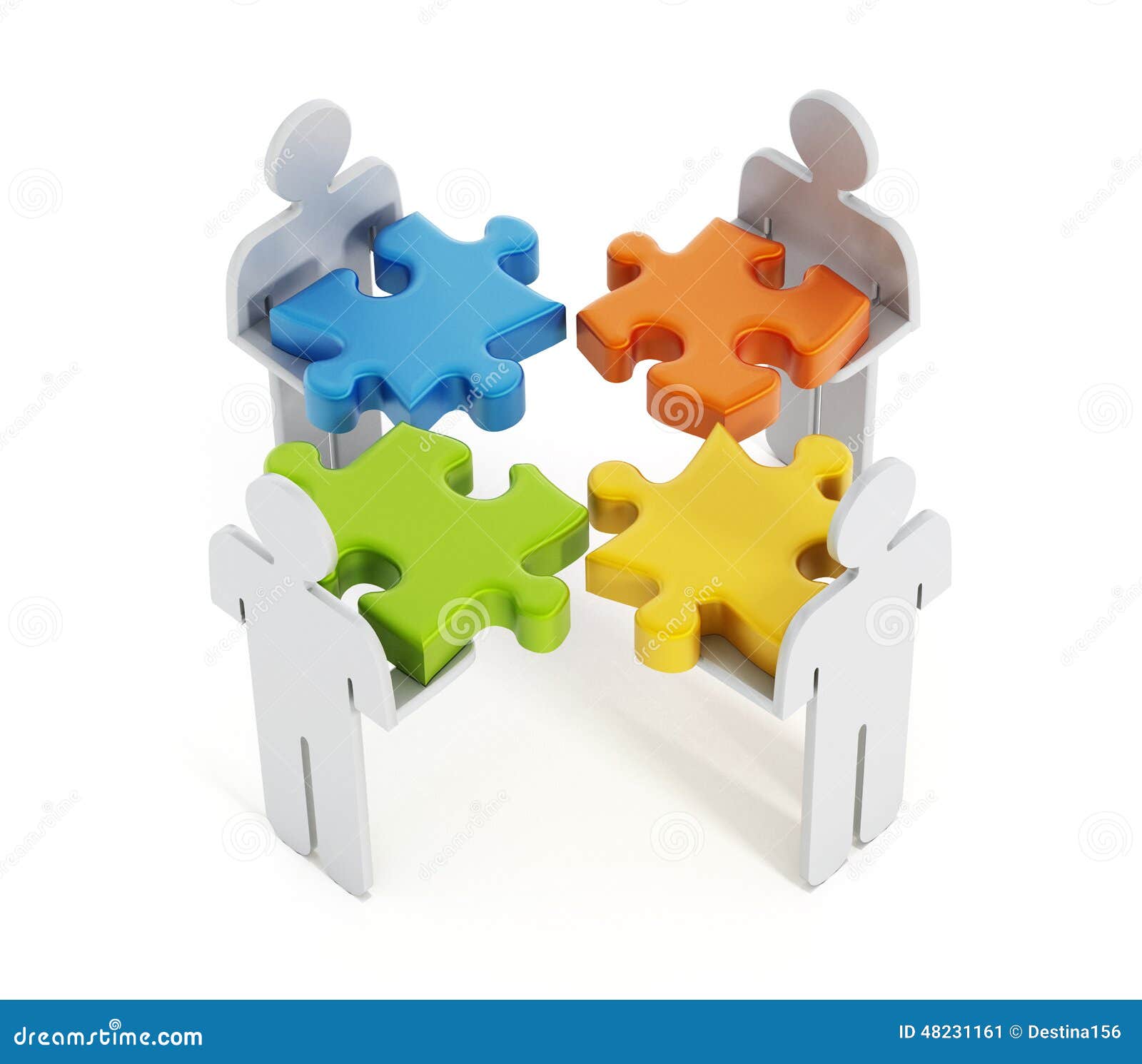 Puzzle teamwork stock illustration. Illustration of communication ...