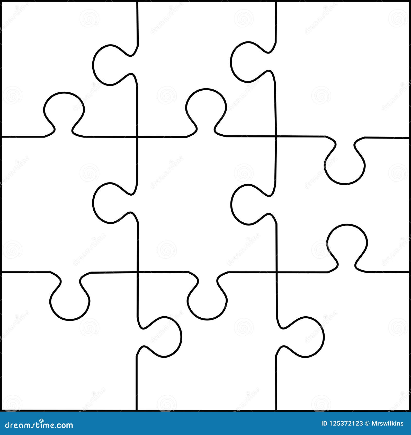 Puzzle template vector stock illustration. Illustration of pattern ...