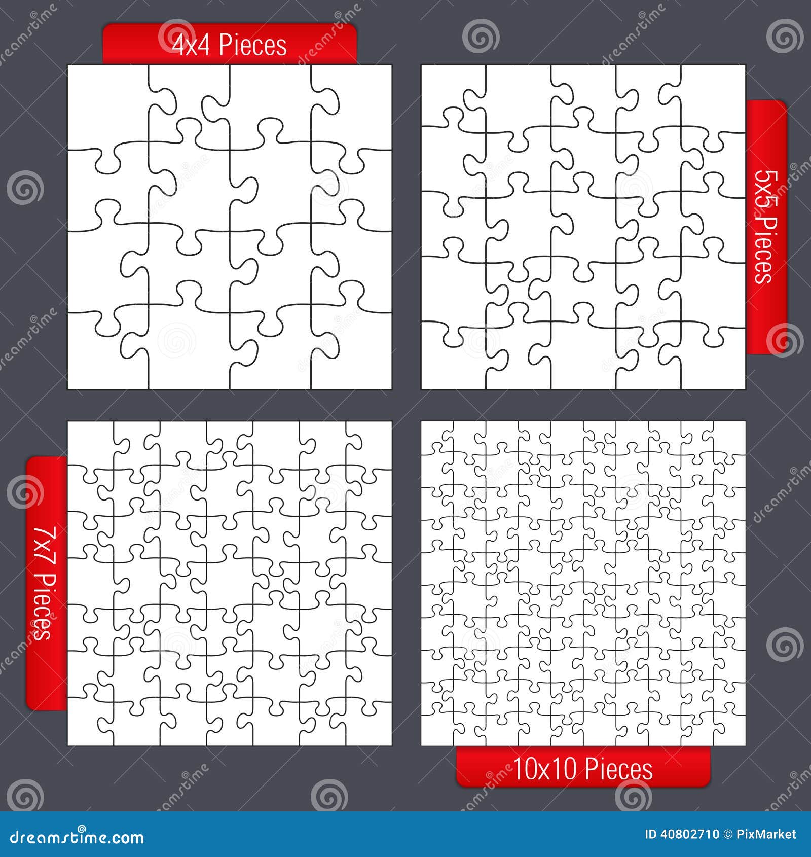 Puzzle Templates stock vector. Illustration of outline - 40802710