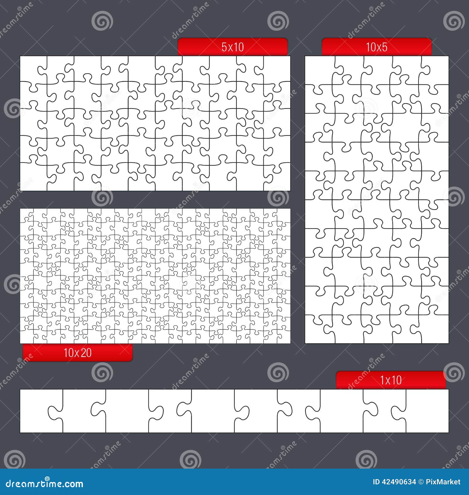 Puzzle Templates stock vector. Illustration of link, hobbie - 42490634