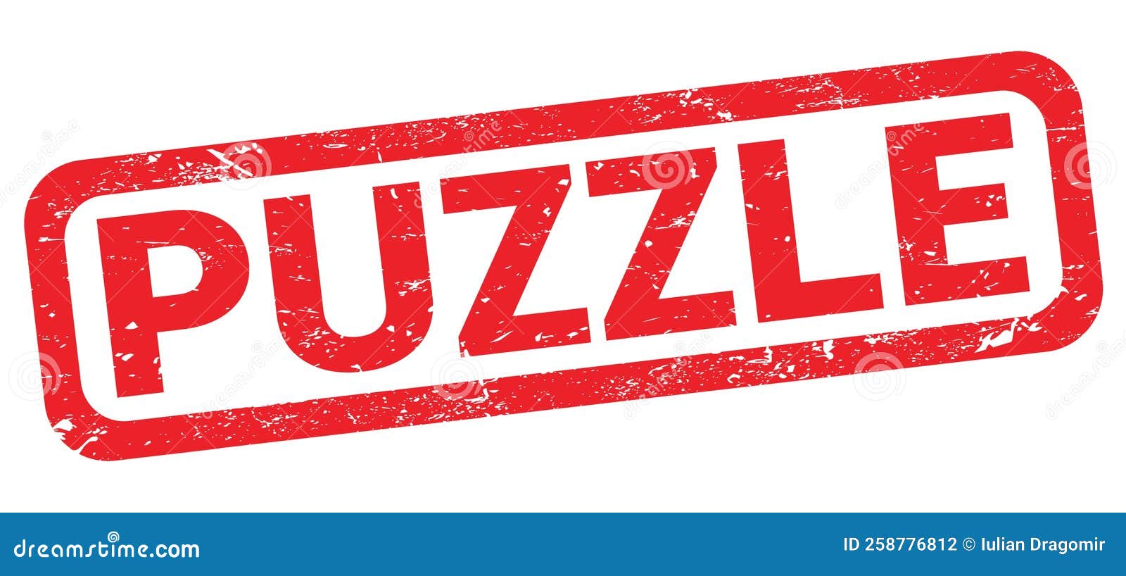PUZZLE Text Written on Red Rectangle Stamp Stock Illustration ...
