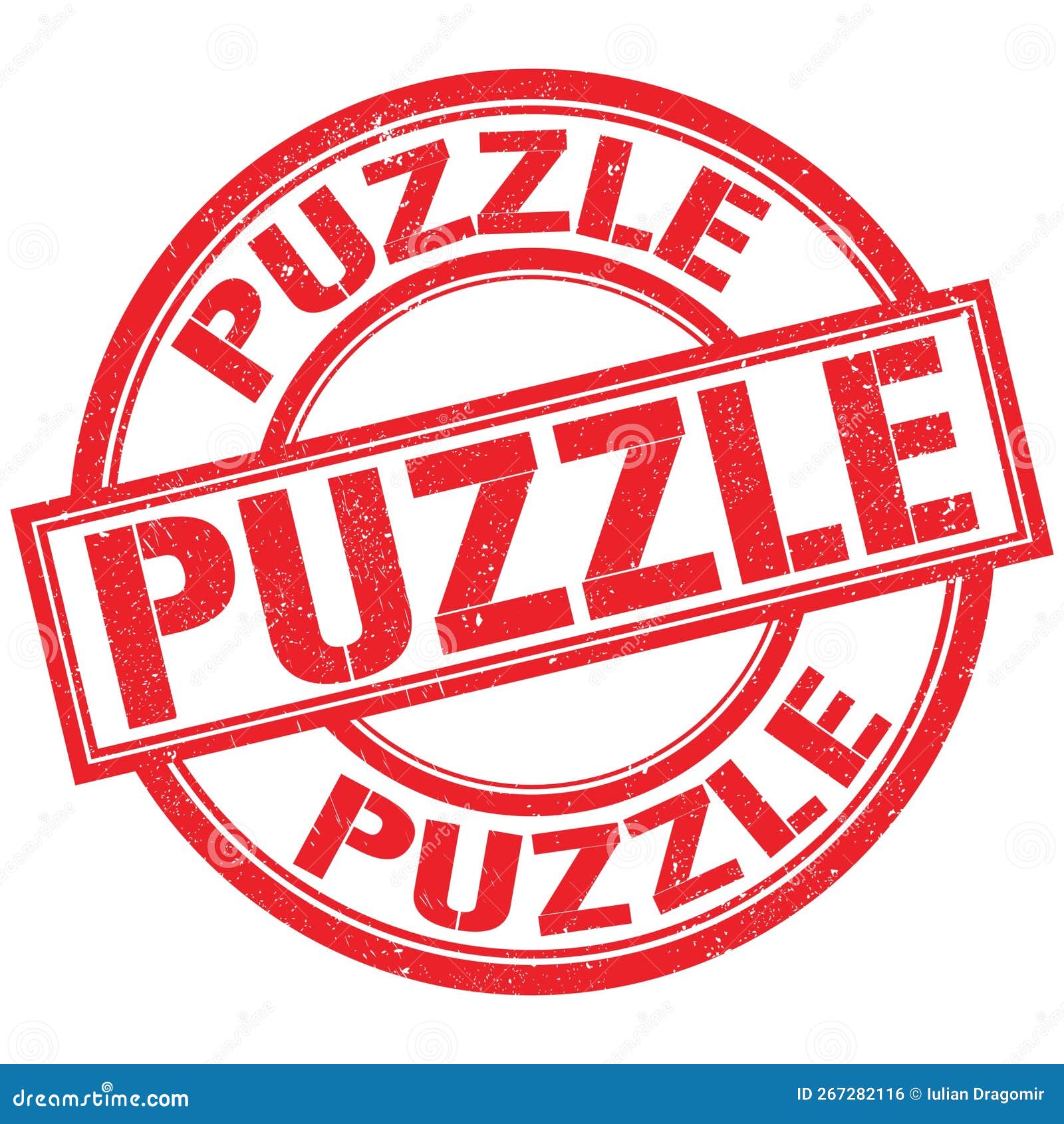 PUZZLE Text Written on Red Stamp Sign Stock Illustration - Illustration ...