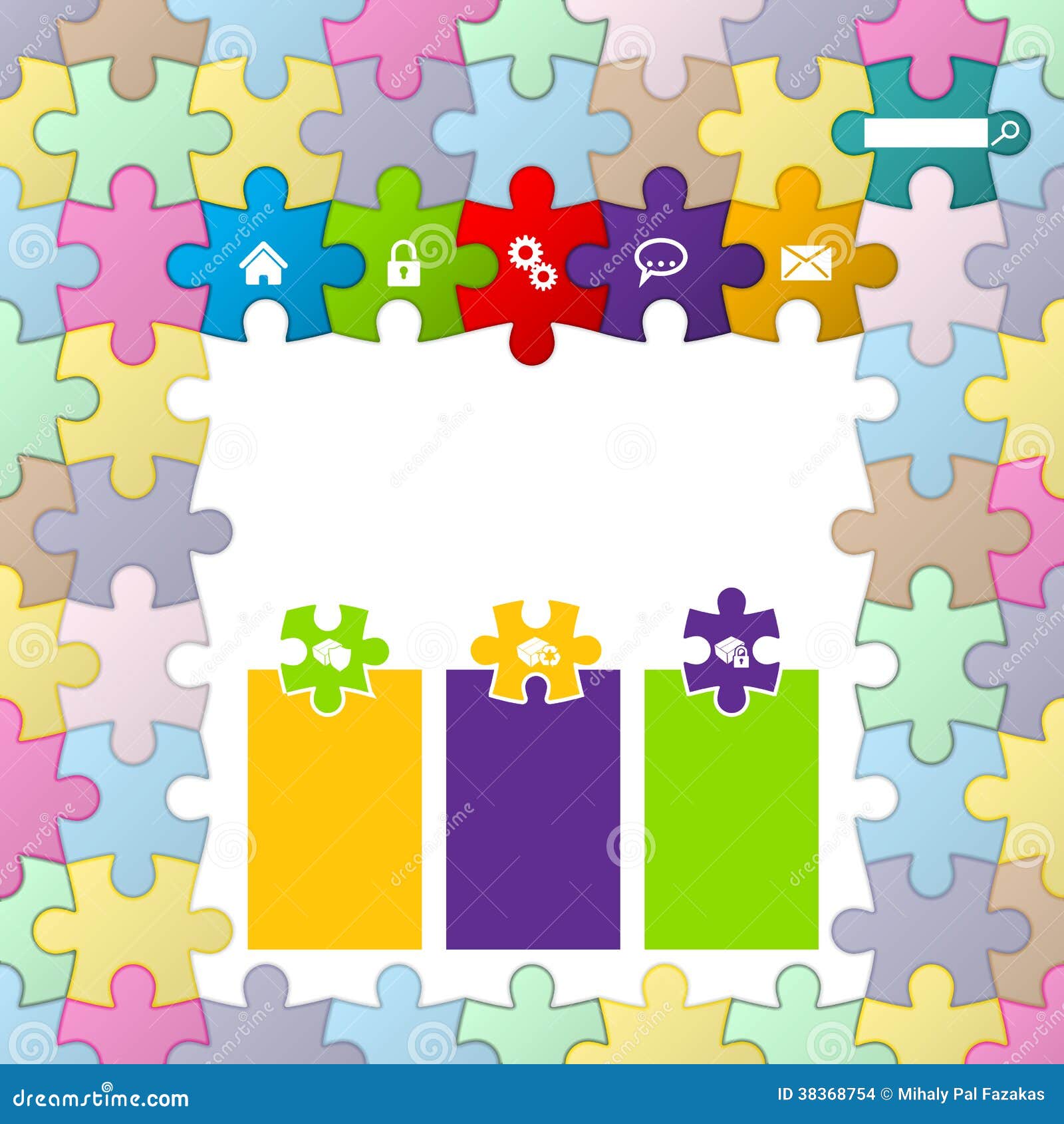 Puzzle Theme Website Template Design Stock Vector - Illustration of ...