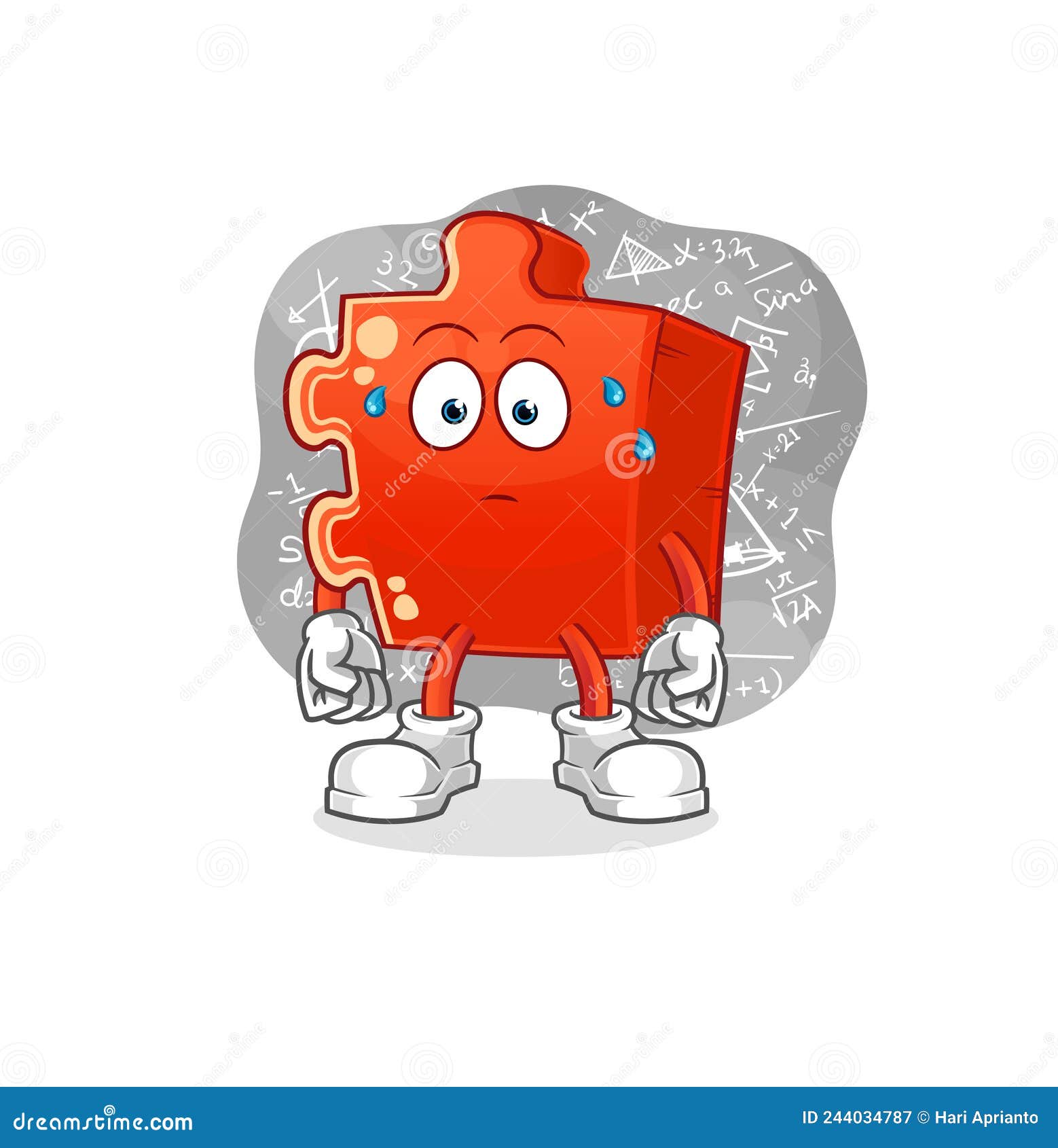 Puzzle Thinking Hard Vector. Cartoon Character Stock Vector ...