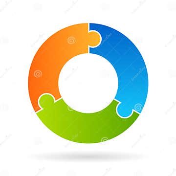 Puzzle Three Part Cycle Chart Stock Vector - Illustration of color ...