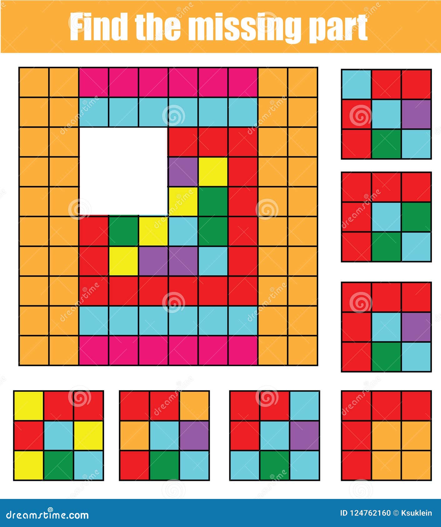 Puzzle for Toddlers. Find the Missing Part of Picture Stock Vector ...