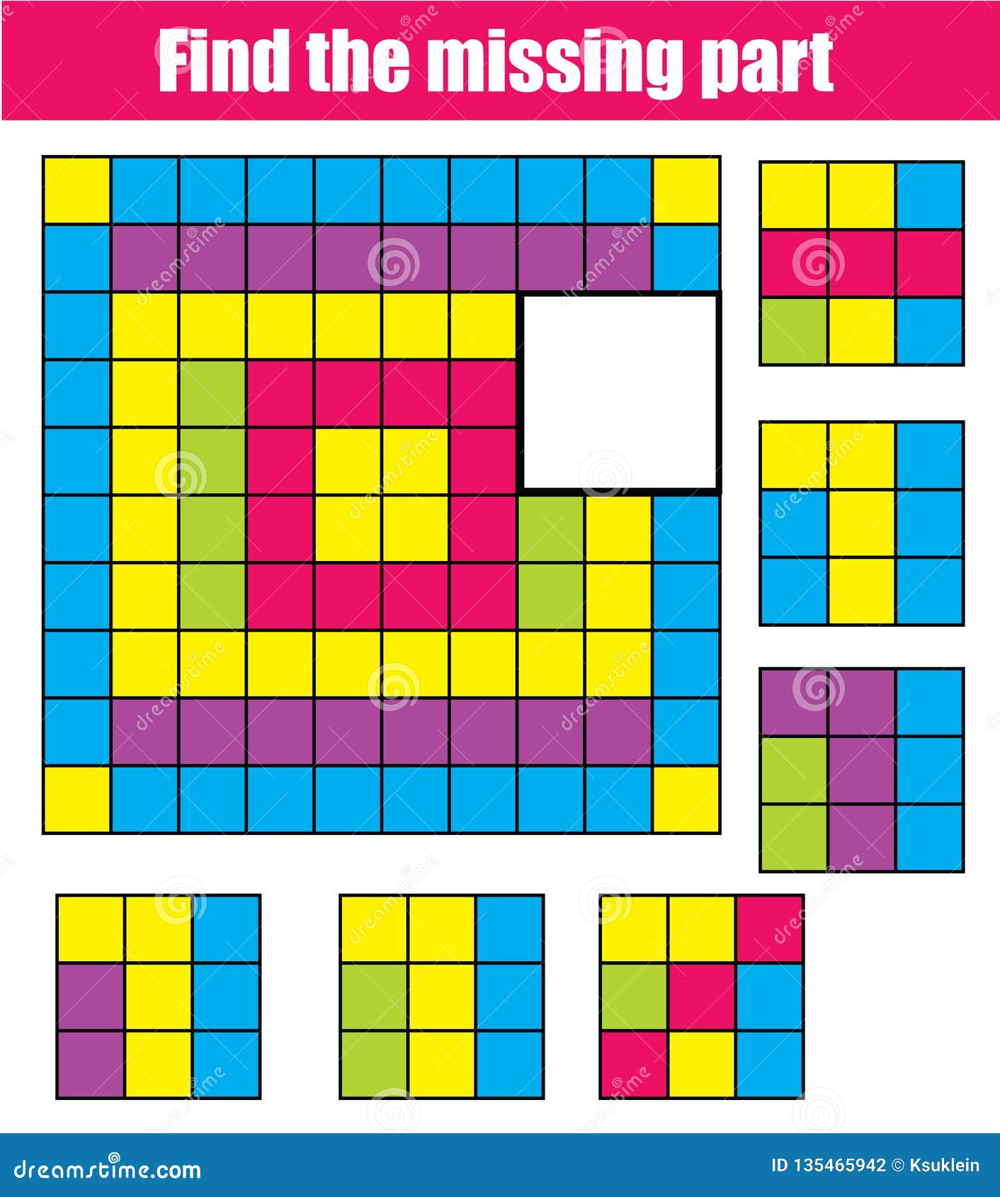 Puzzle for Toddlers. Find the Missing Part of Picture Stock Vector ...