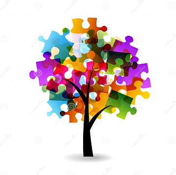 Puzzle tree stock illustration. Illustration of background - 24914314