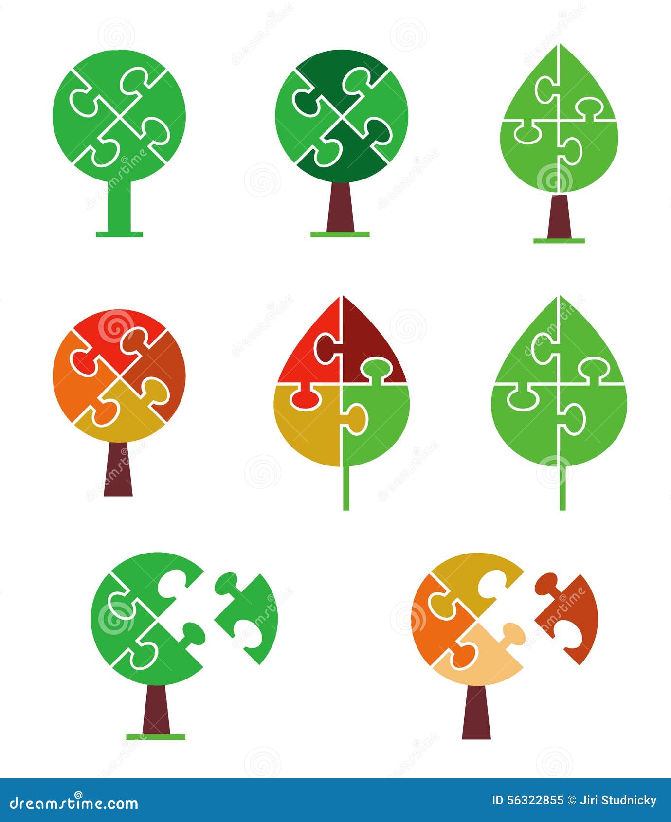Puzzle Tree icons stock vector. Illustration of emblem - 56322855