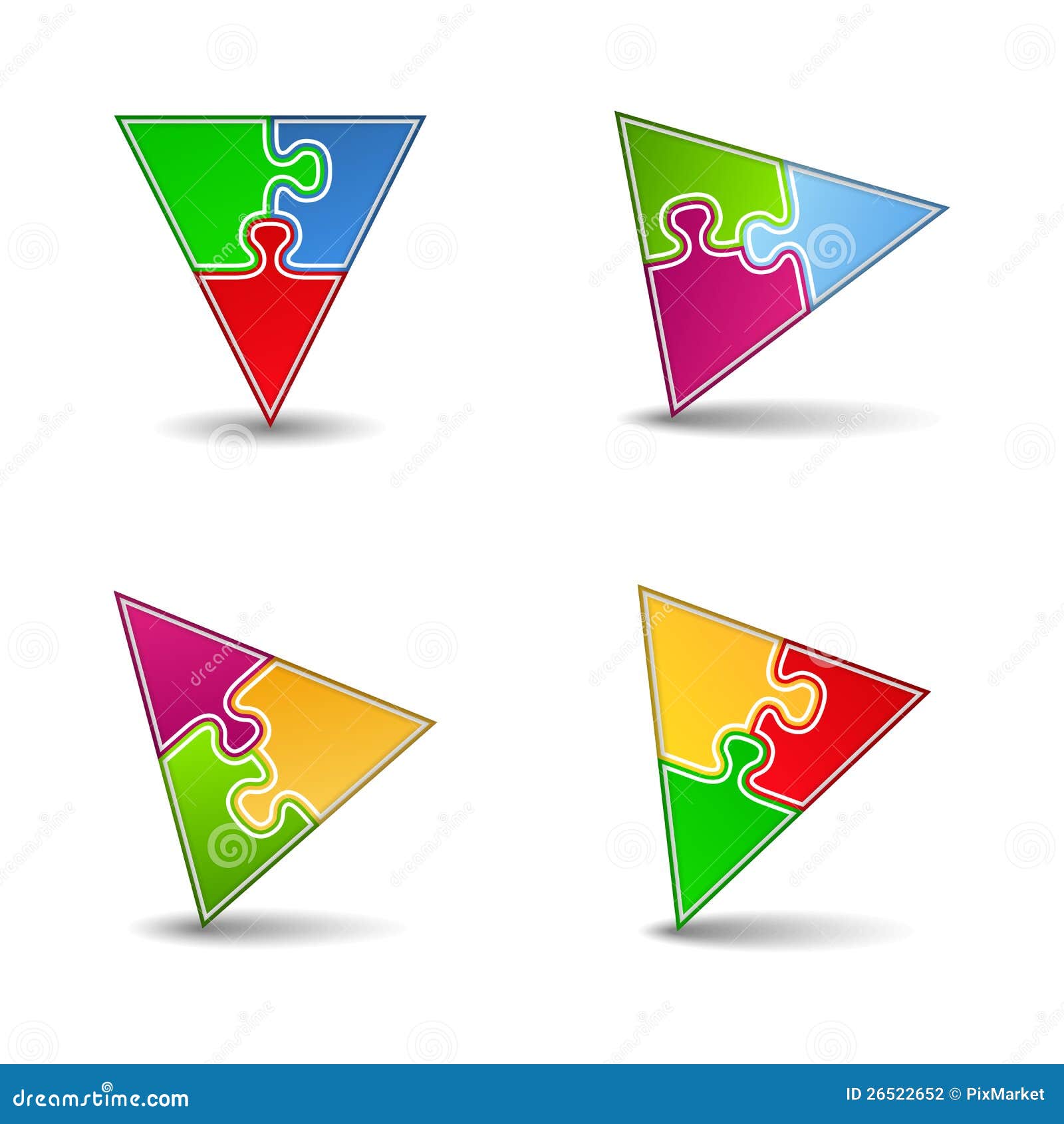 Puzzle Triangles stock vector. Illustration of logo, game - 26522652