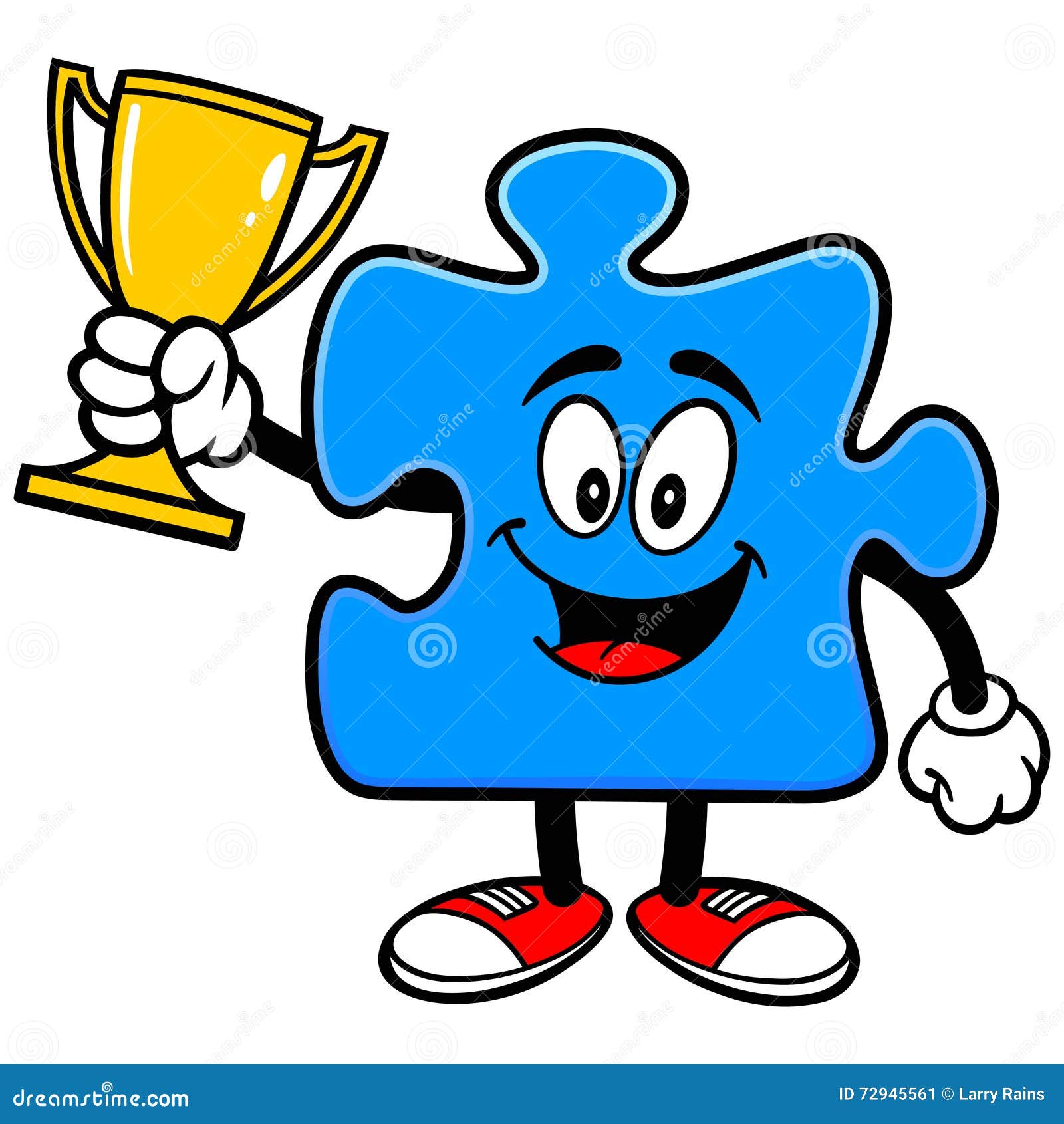 Puzzle with Trophy stock vector. Illustration of single - 72945561