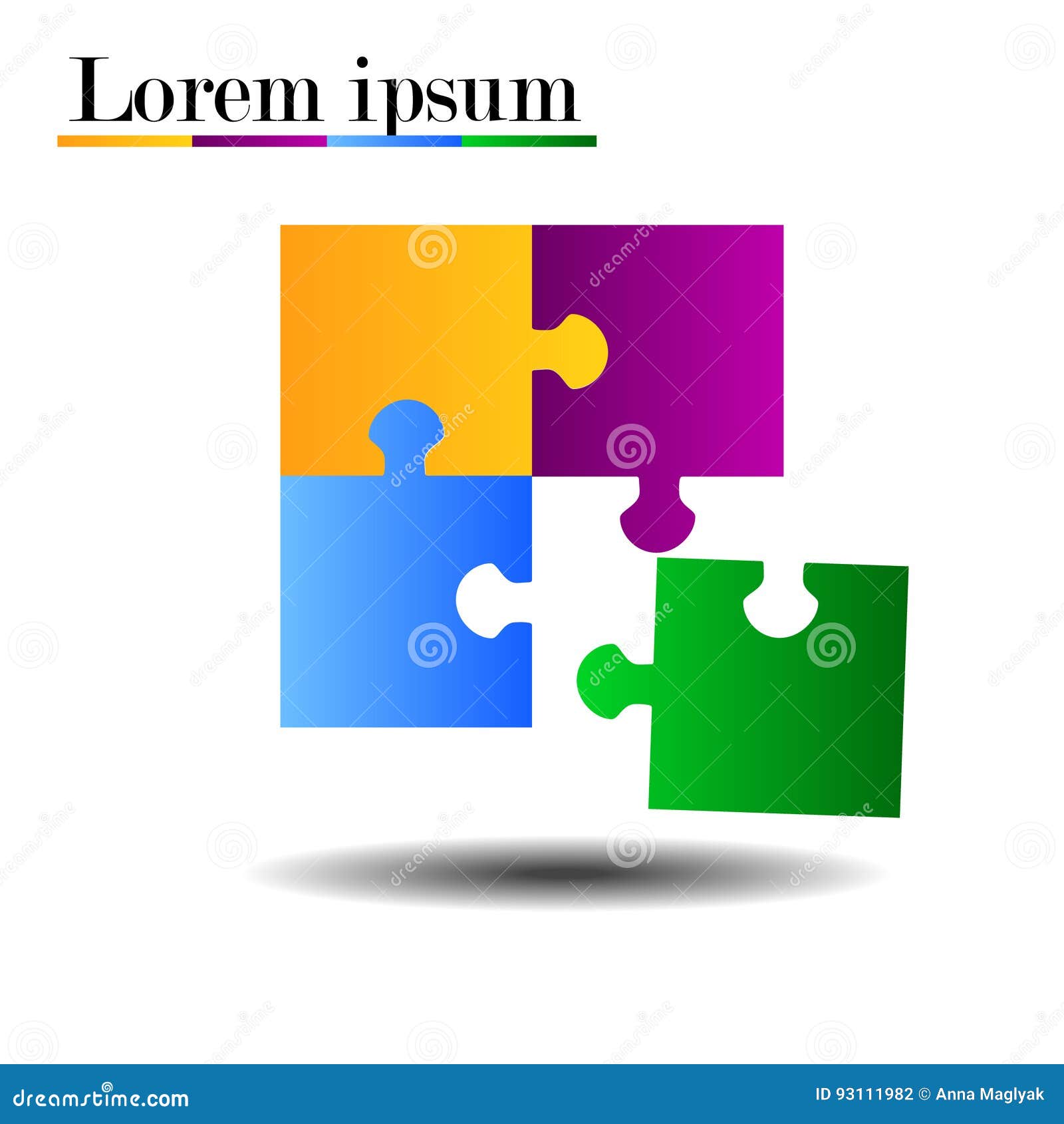 Puzzle stock vector. Illustration of concept, orange - 93111982