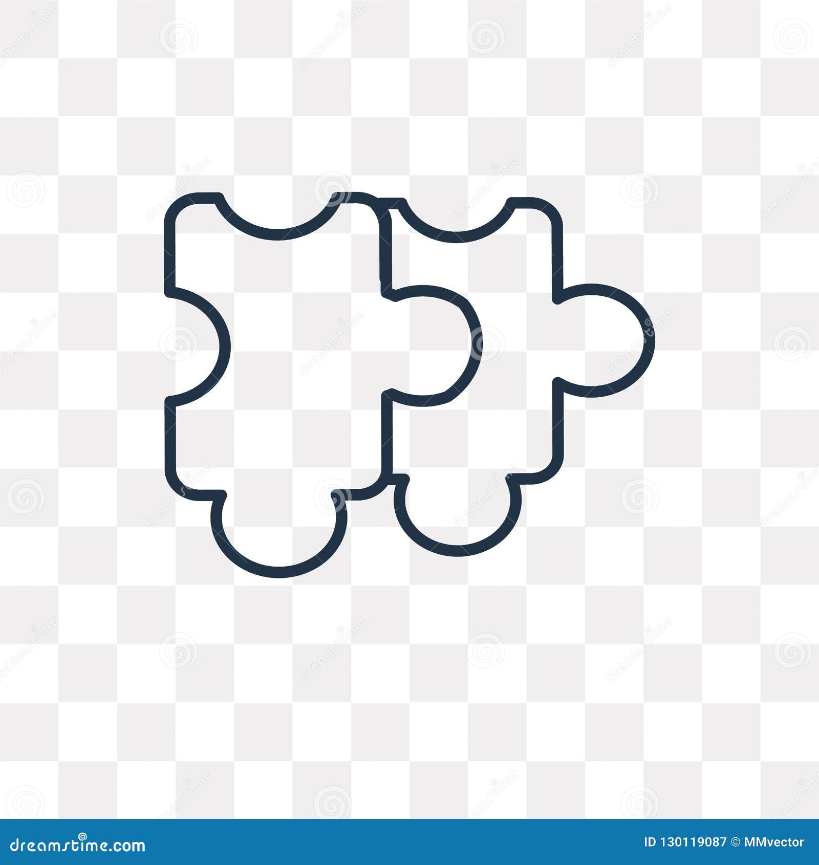 Puzzle Vector Icon Isolated on Transparent Background, Linear Pu Stock ...