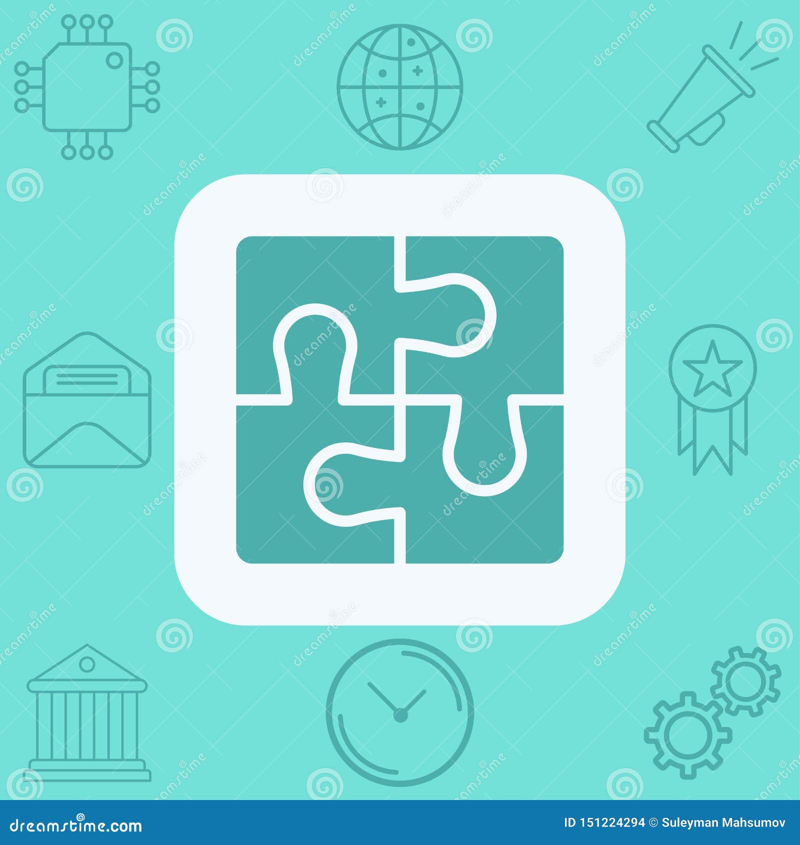 Puzzle Vector Icon Sign Symbol Stock Illustration - Illustration of ...