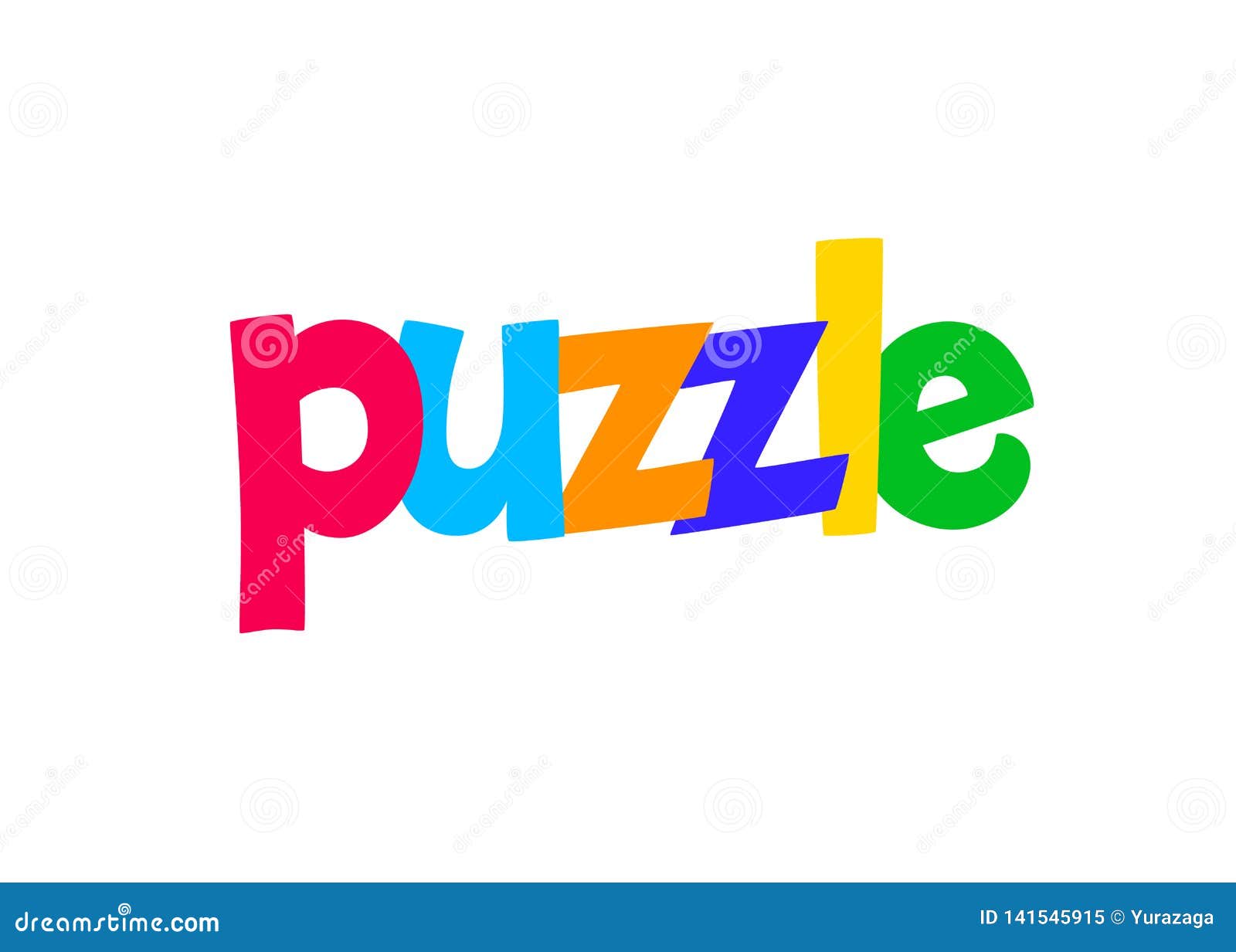 Puzzle vector lettering stock vector. Illustration of signboard - 141545915