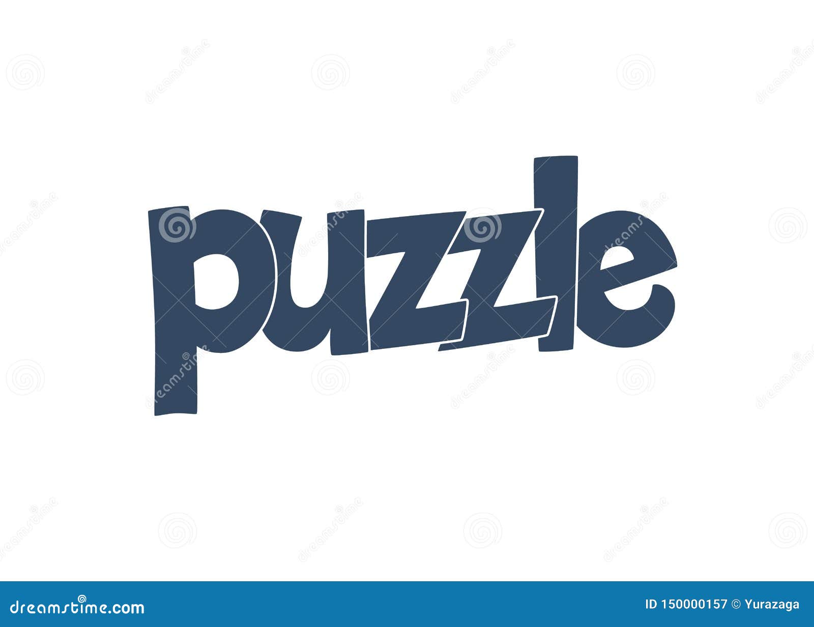 Puzzle vector lettering stock vector. Illustration of brush - 150000157
