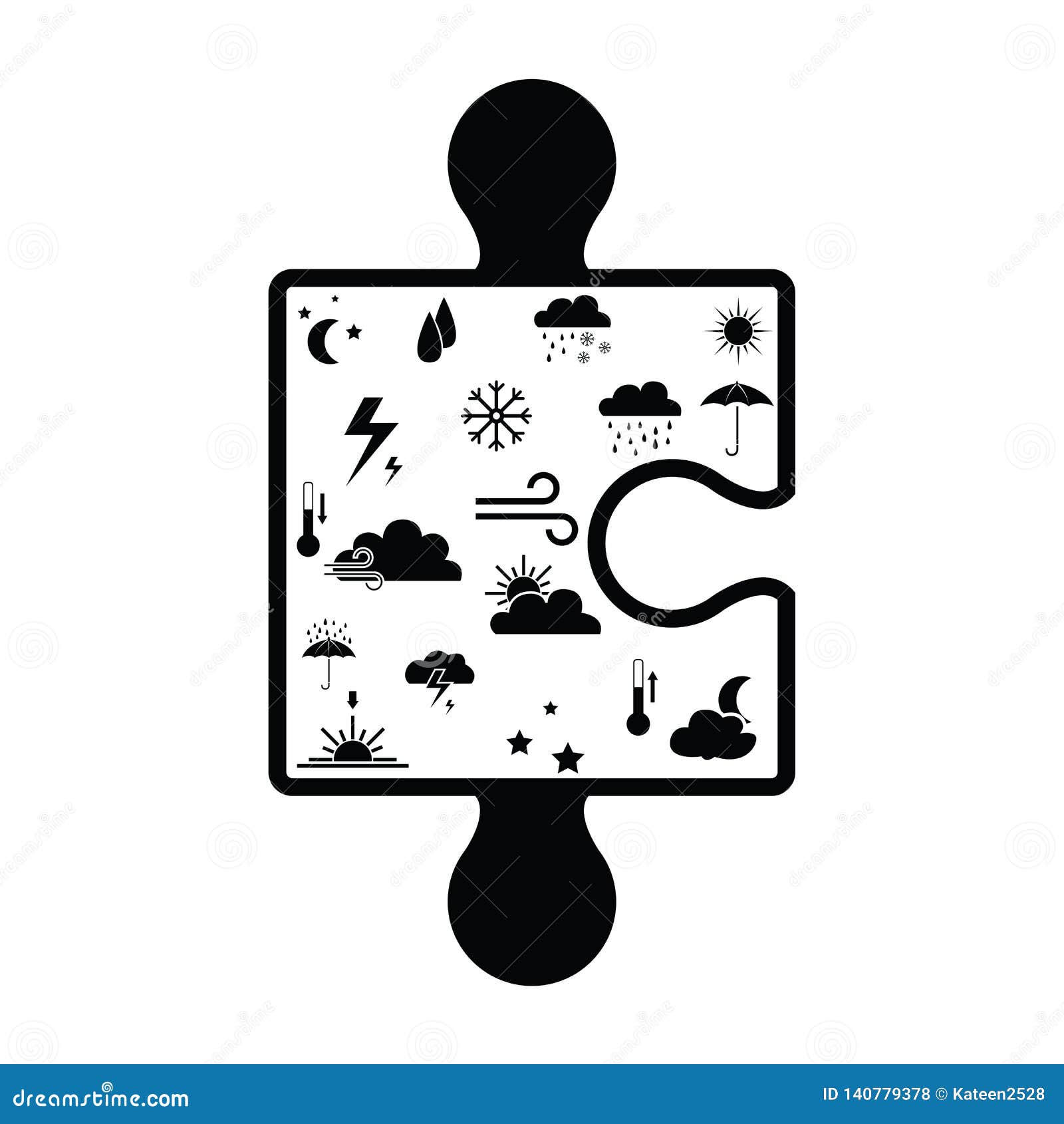 Puzzle weather concept stock vector. Illustration of puzzle - 140779378