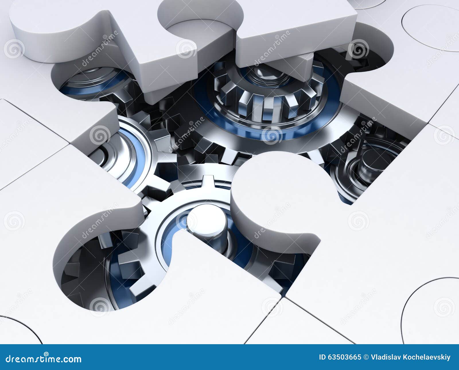 Puzzle white and gear stock illustration. Illustration of apparatus ...