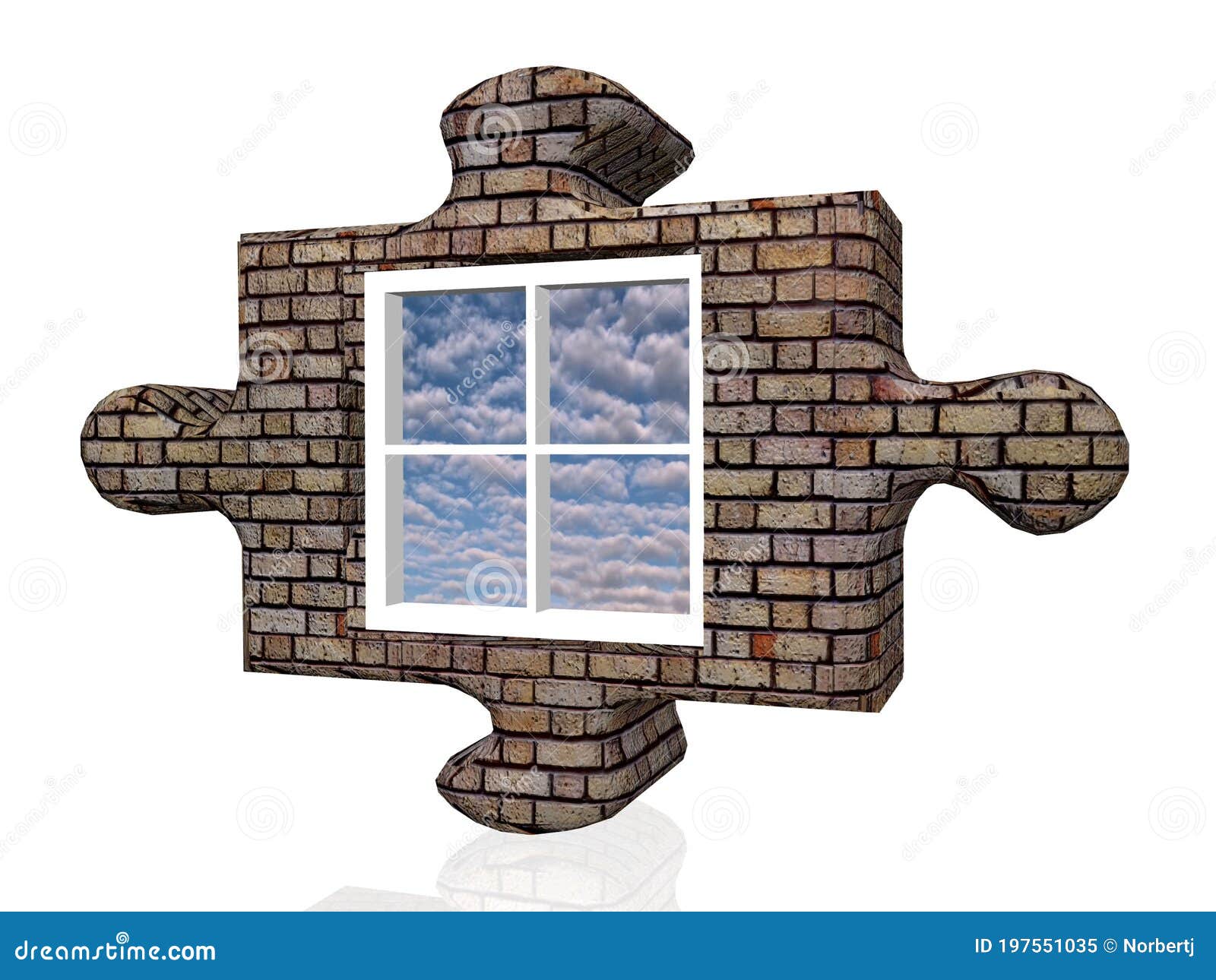 Puzzle and window inside stock illustration. Illustration of wall ...