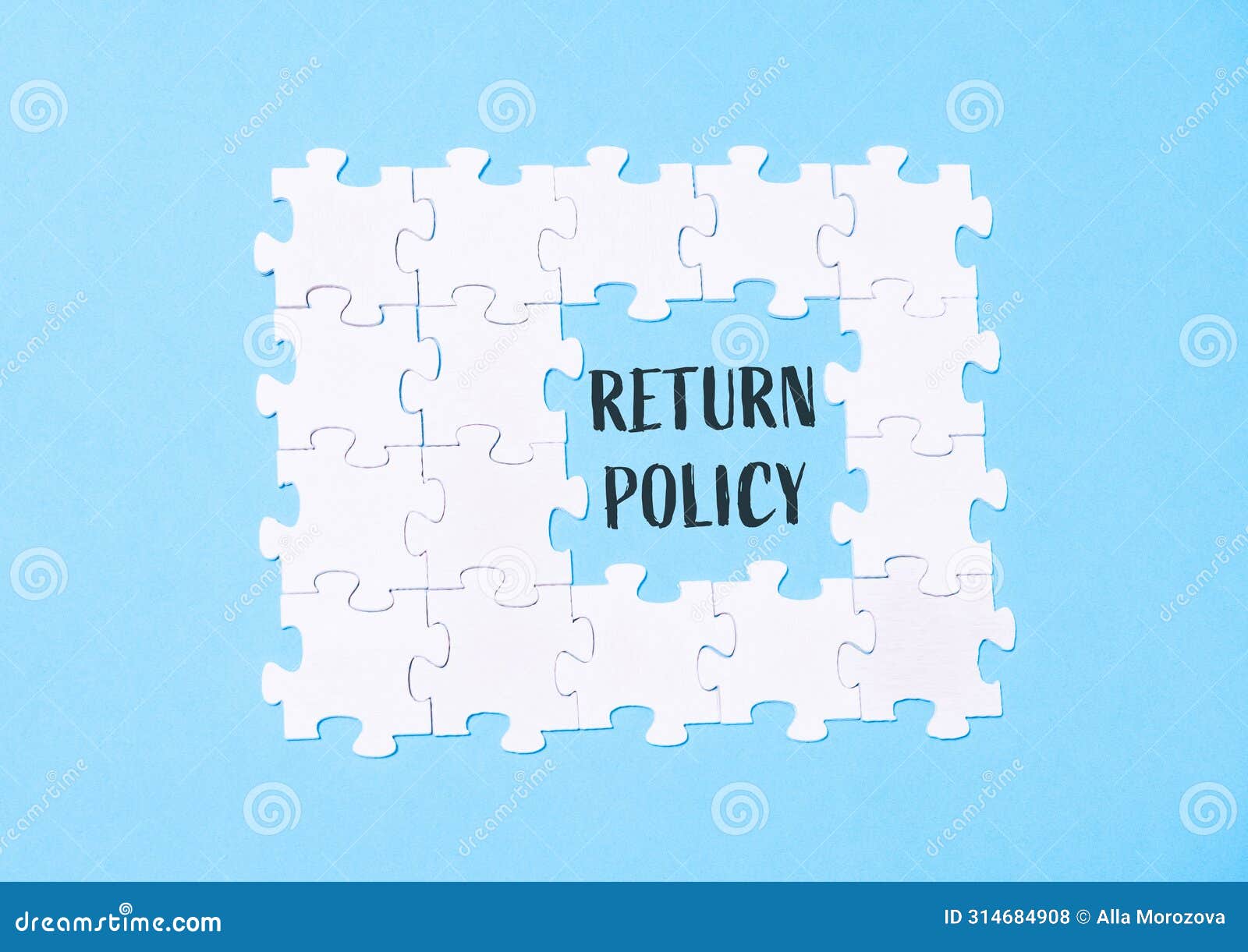 A Puzzle with the Word Return Policy Written in the Middle Stock Photo ...