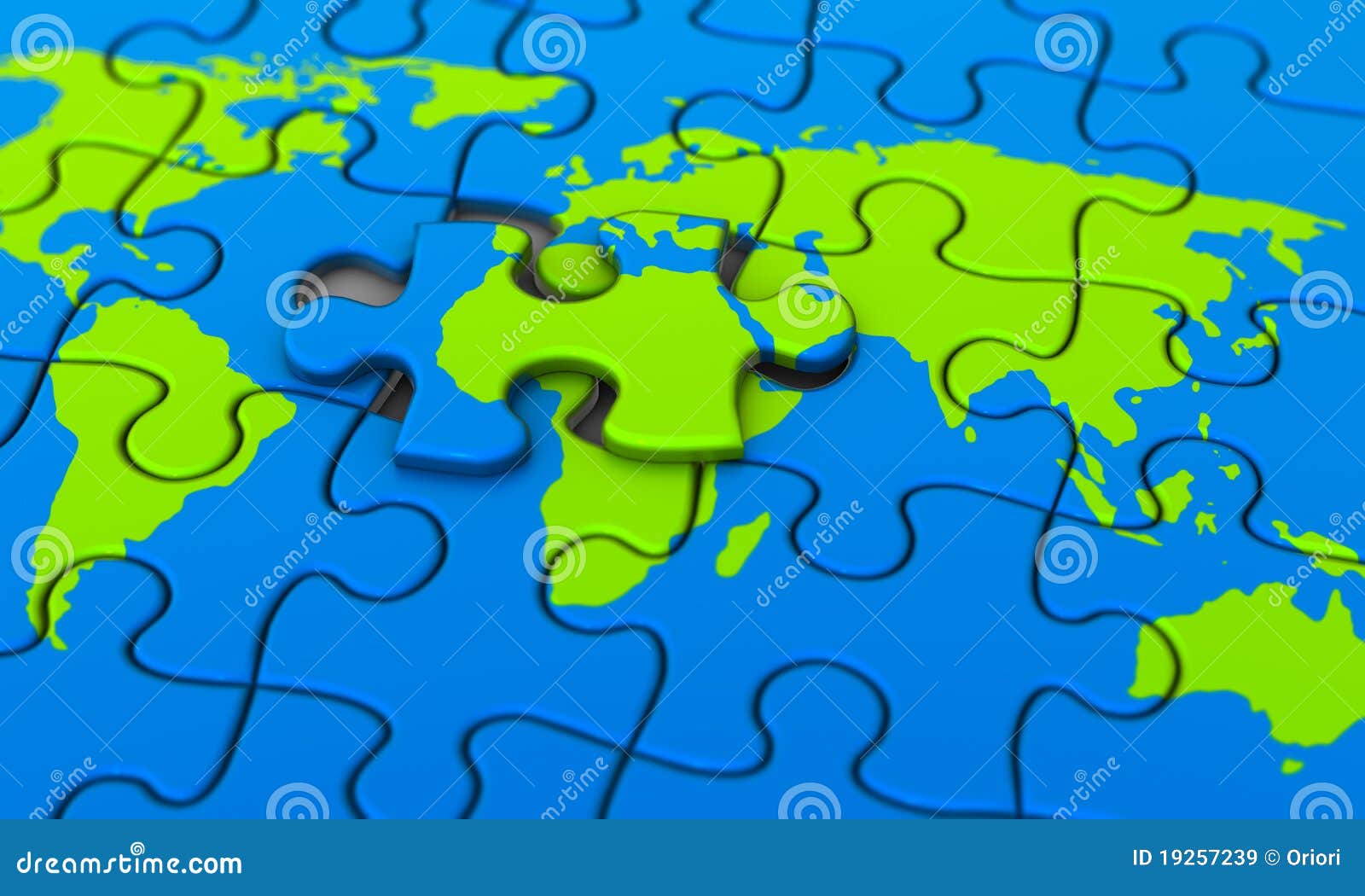 Puzzle of world stock illustration. Illustration of green - 19257239