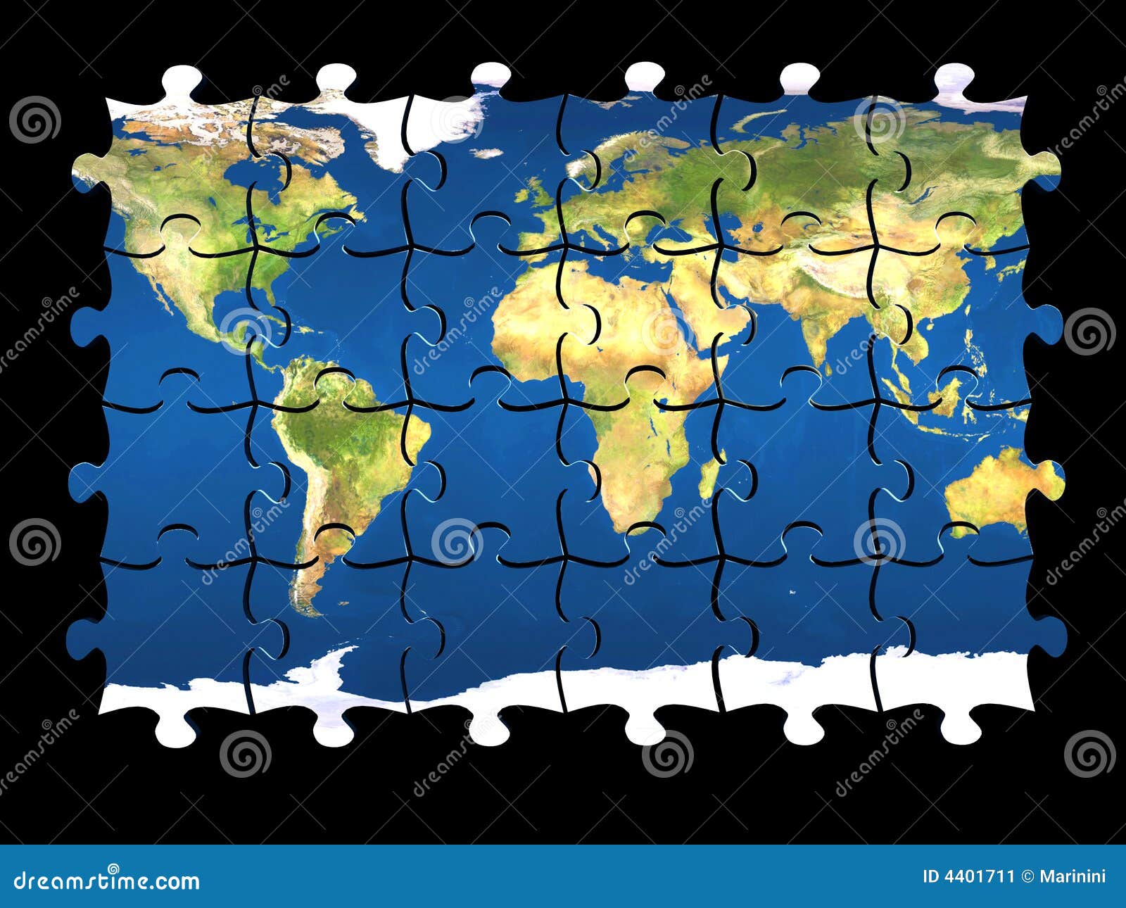 Puzzle World isolated stock illustration. Illustration of puzzle - 4401711