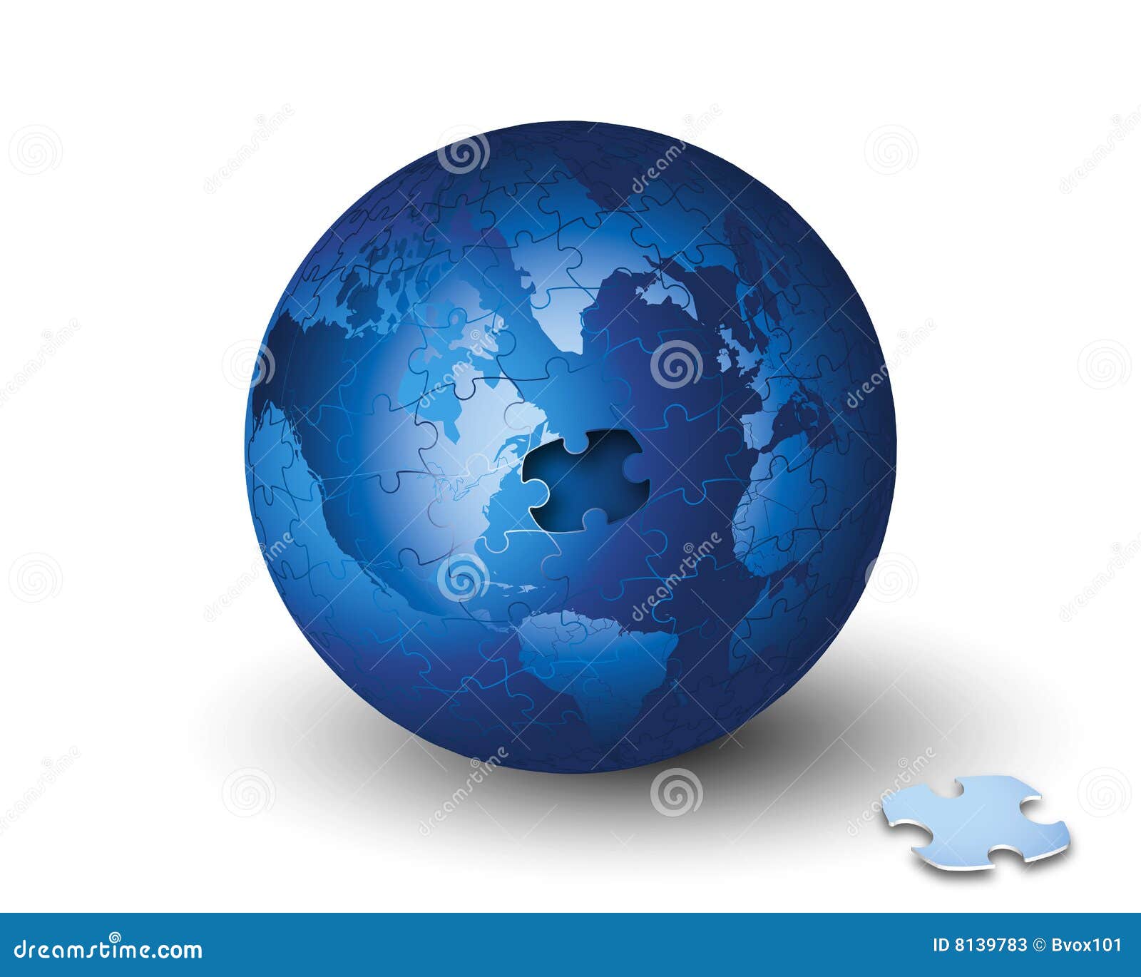 Puzzle world isolated stock illustration. Illustration of connect - 8139783