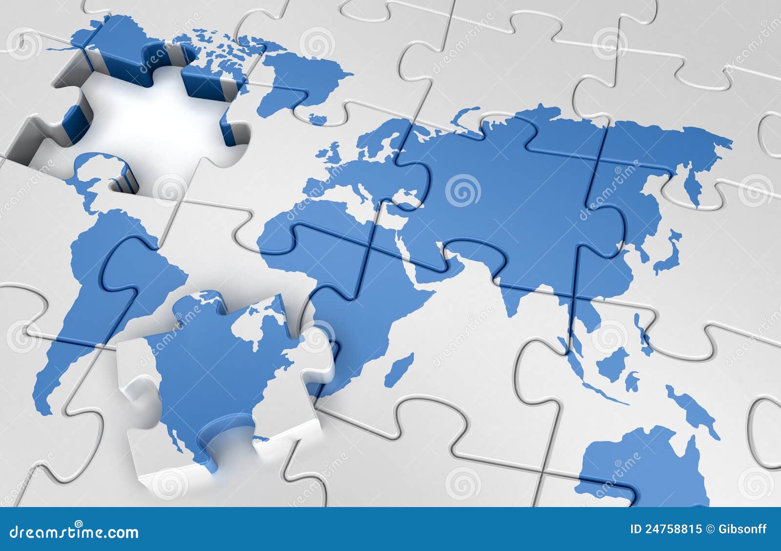 Puzzle world map stock illustration. Illustration of piece - 24758815