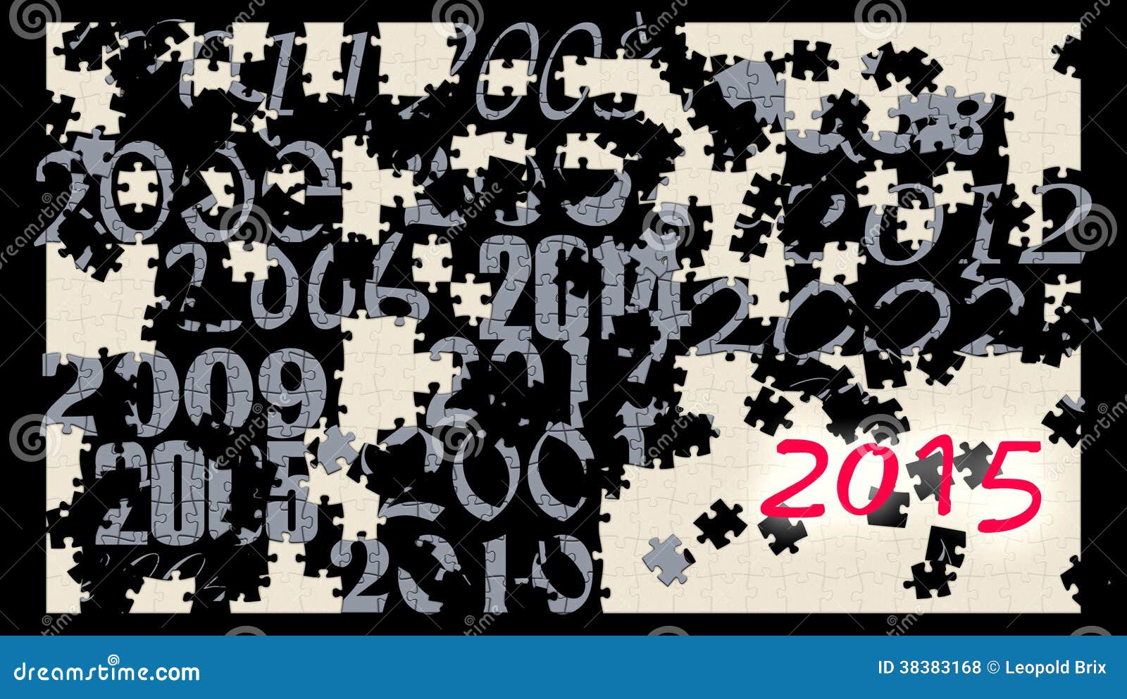 Puzzle with year numbers stock illustration. Illustration of numbers ...